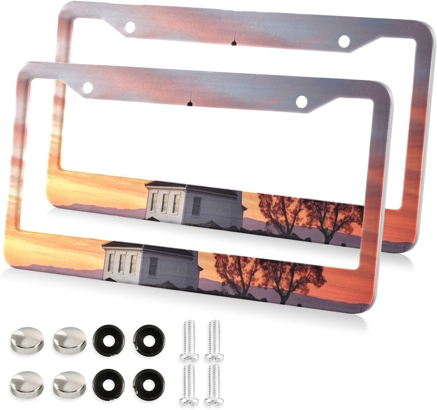 GZHJMY Lighthouse Pattern License Plate Frames 2 Pack Aluminum License ...