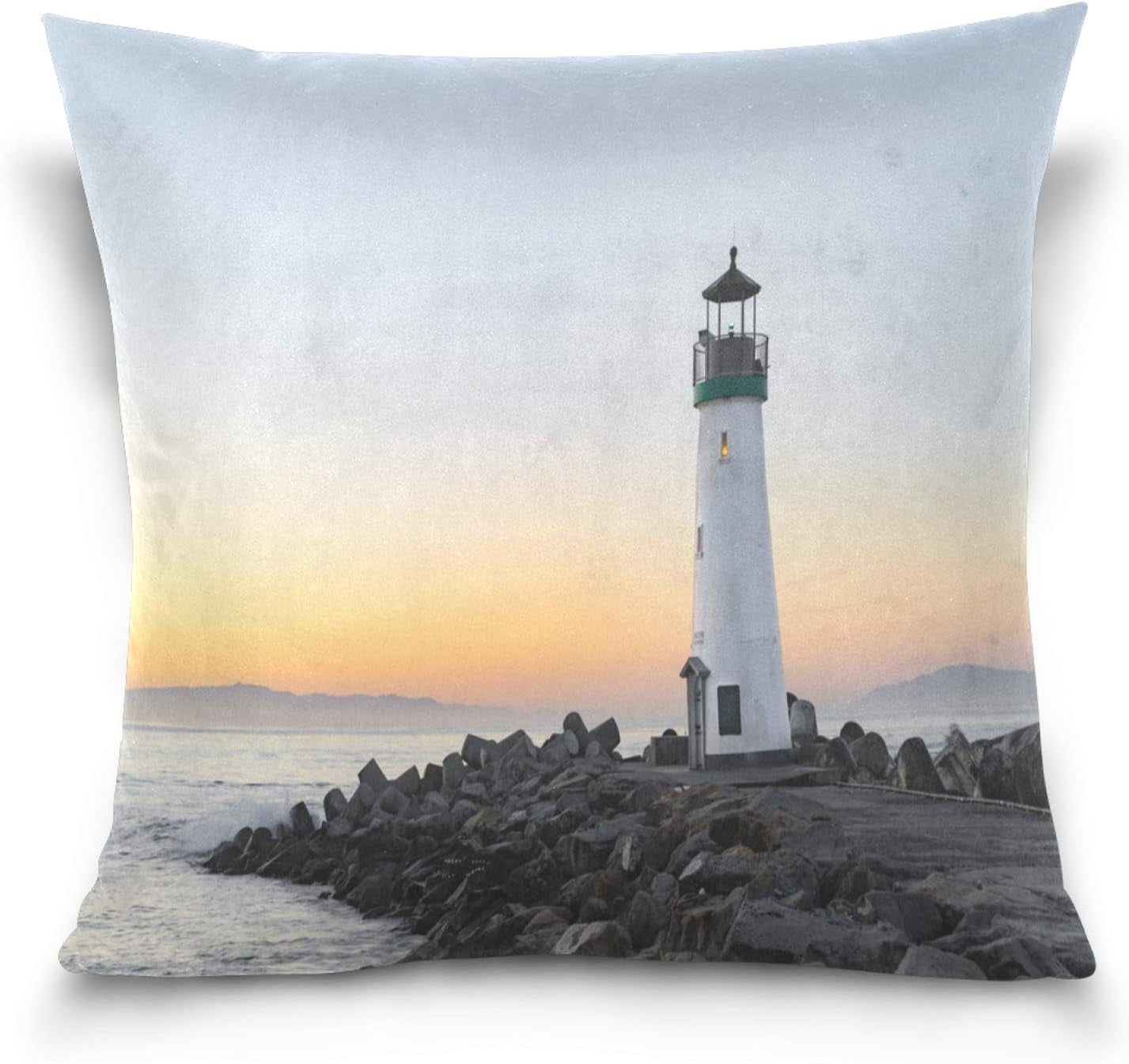 GZHJMY Lighthouse Pillow Covers 16 x 16 Inch Square Decorative Throw ...