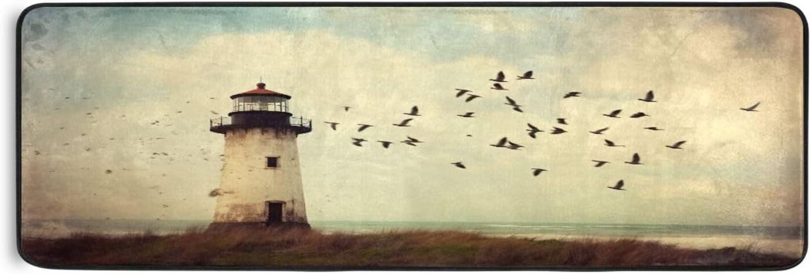 GZHJMY Lighthouse Seascape Area Rug - 2' x 6' Washable Runner Rugs with ...