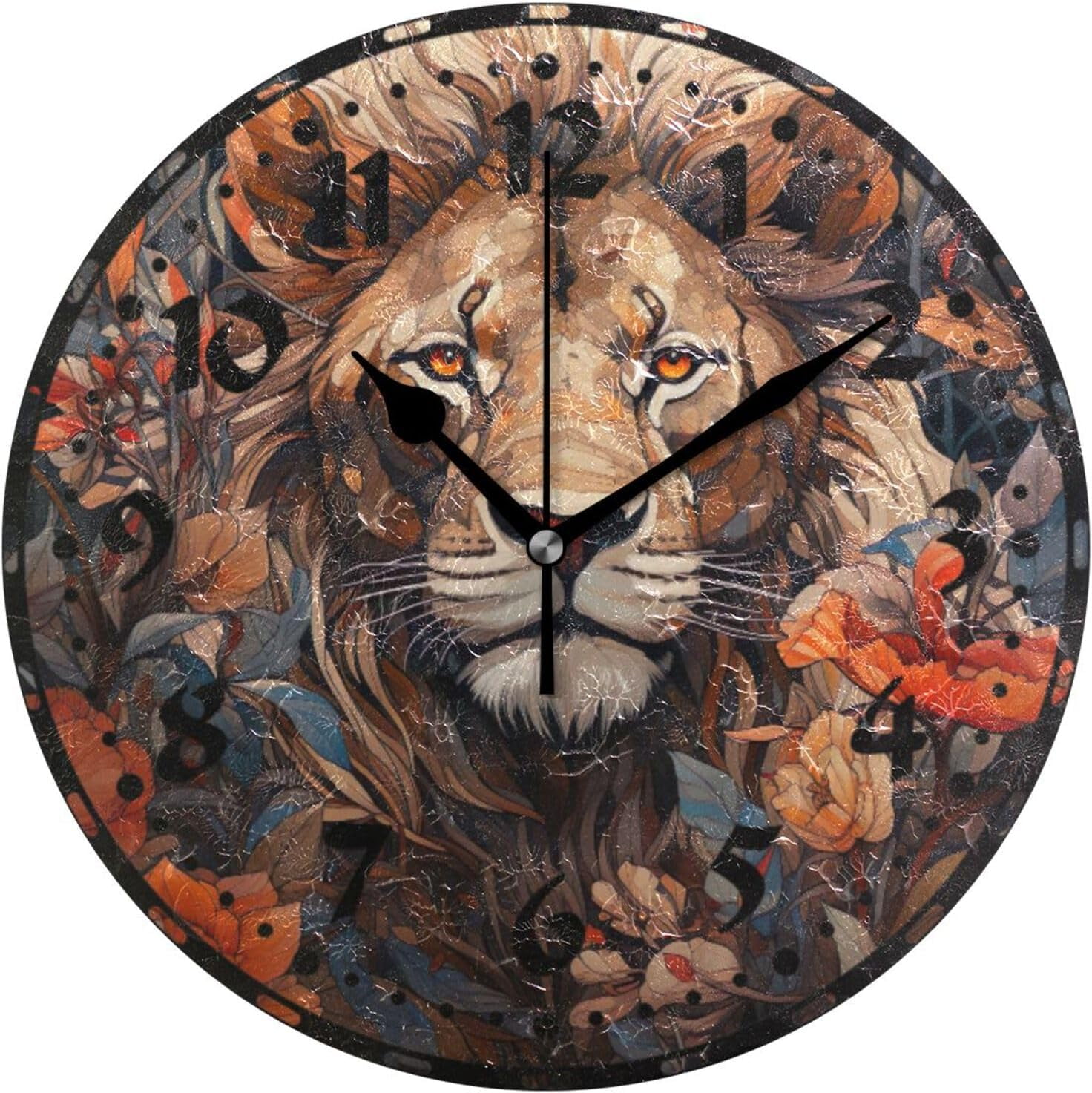 GZHJMY Lion Wall Clock, Silent Non Ticking 10 Inch Battery Operated ...