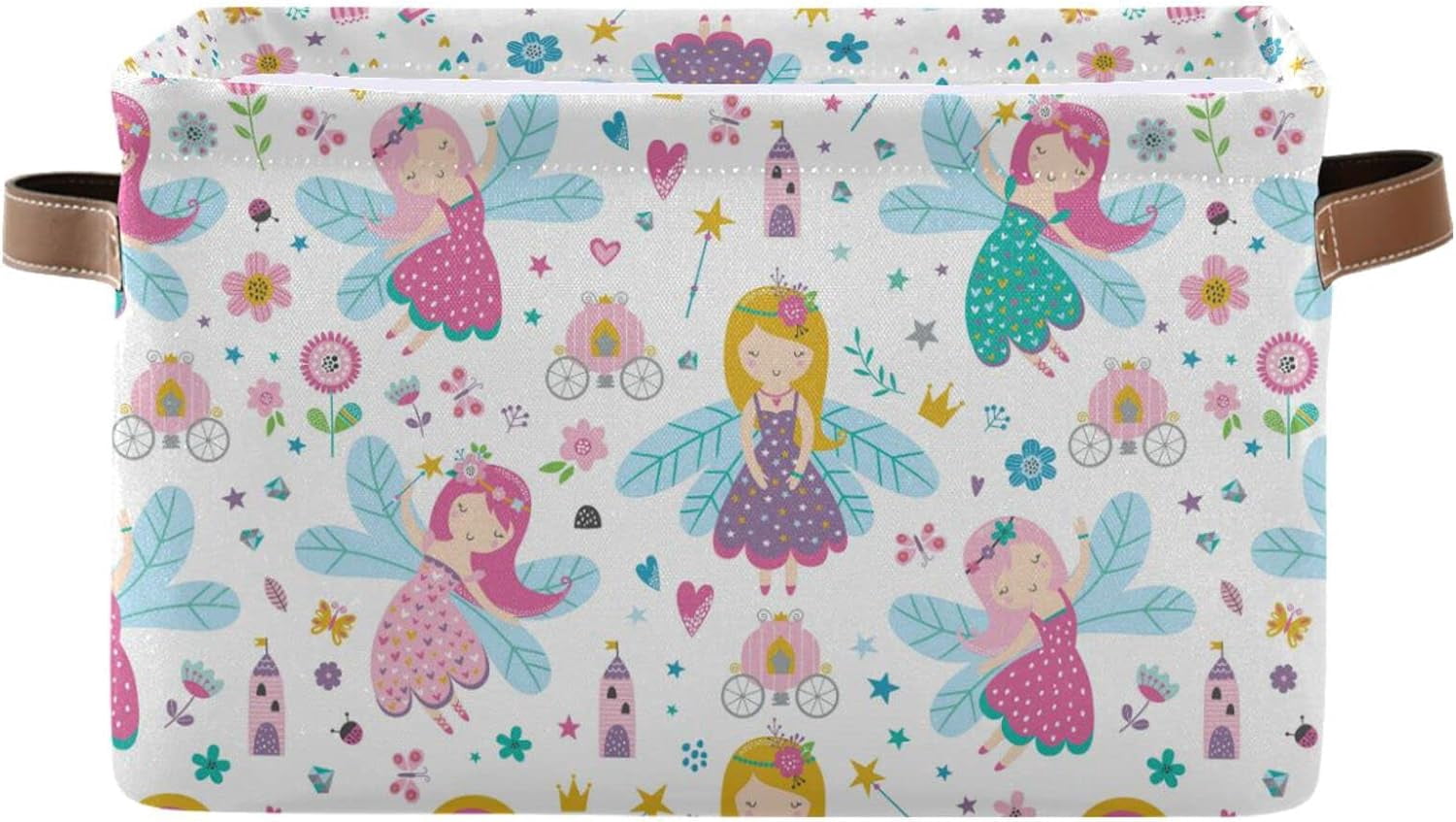 GZHJMY Little Fairy Cartoon Doodle Shelf Storage Baskets, Foldable ...