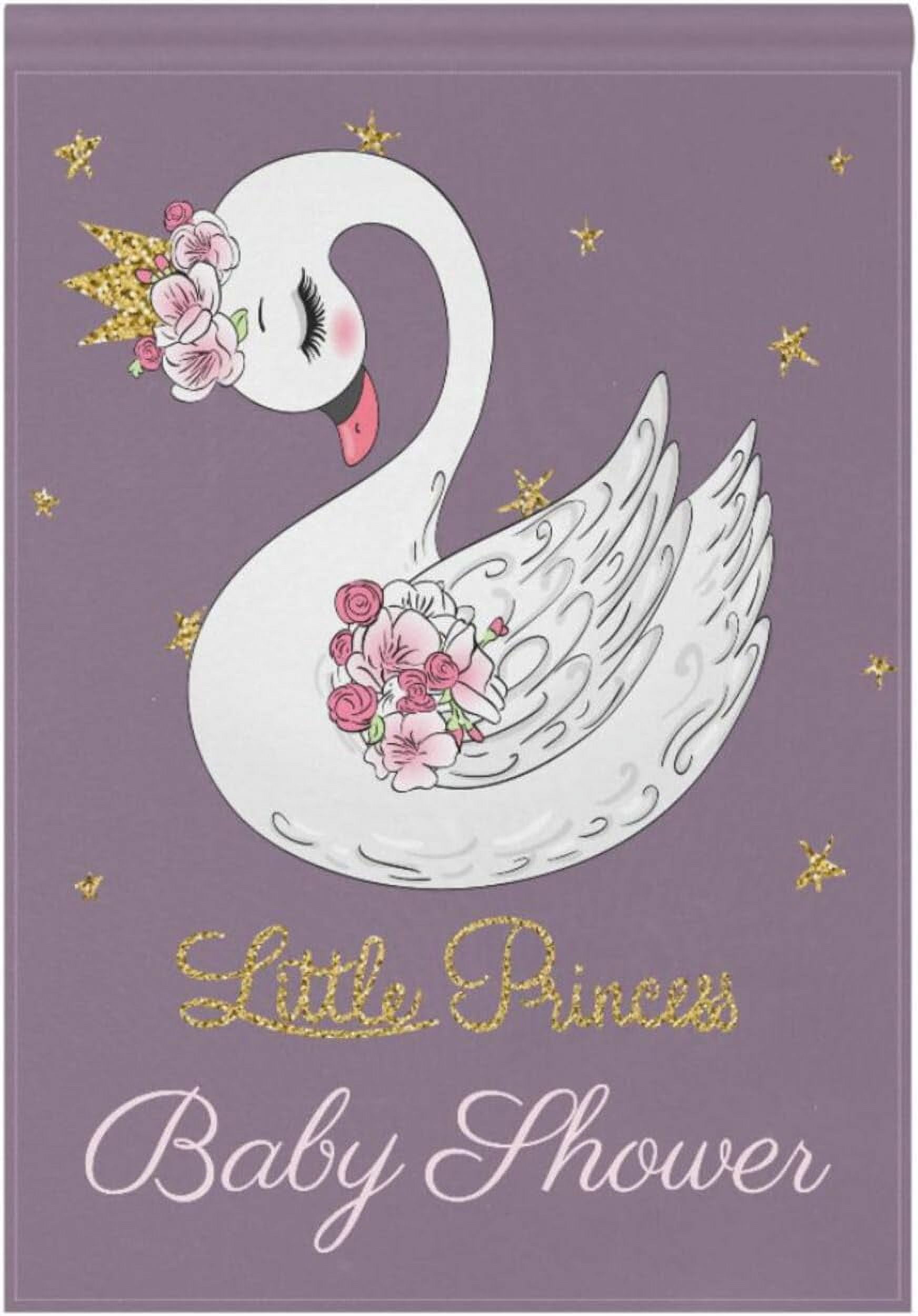 GZHJMY Little Princess Swan Baby Shower Garden Flag 28 x 40 Inch ...