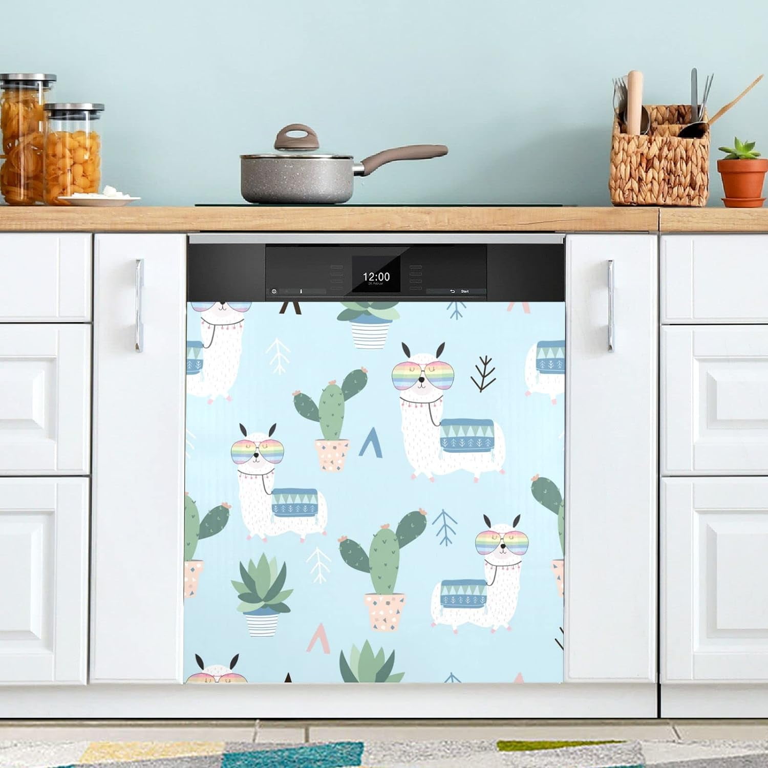 GZHJMY Llama Cactus (3) Dishwasher Magentic Cover,Kitchen Magnet ...