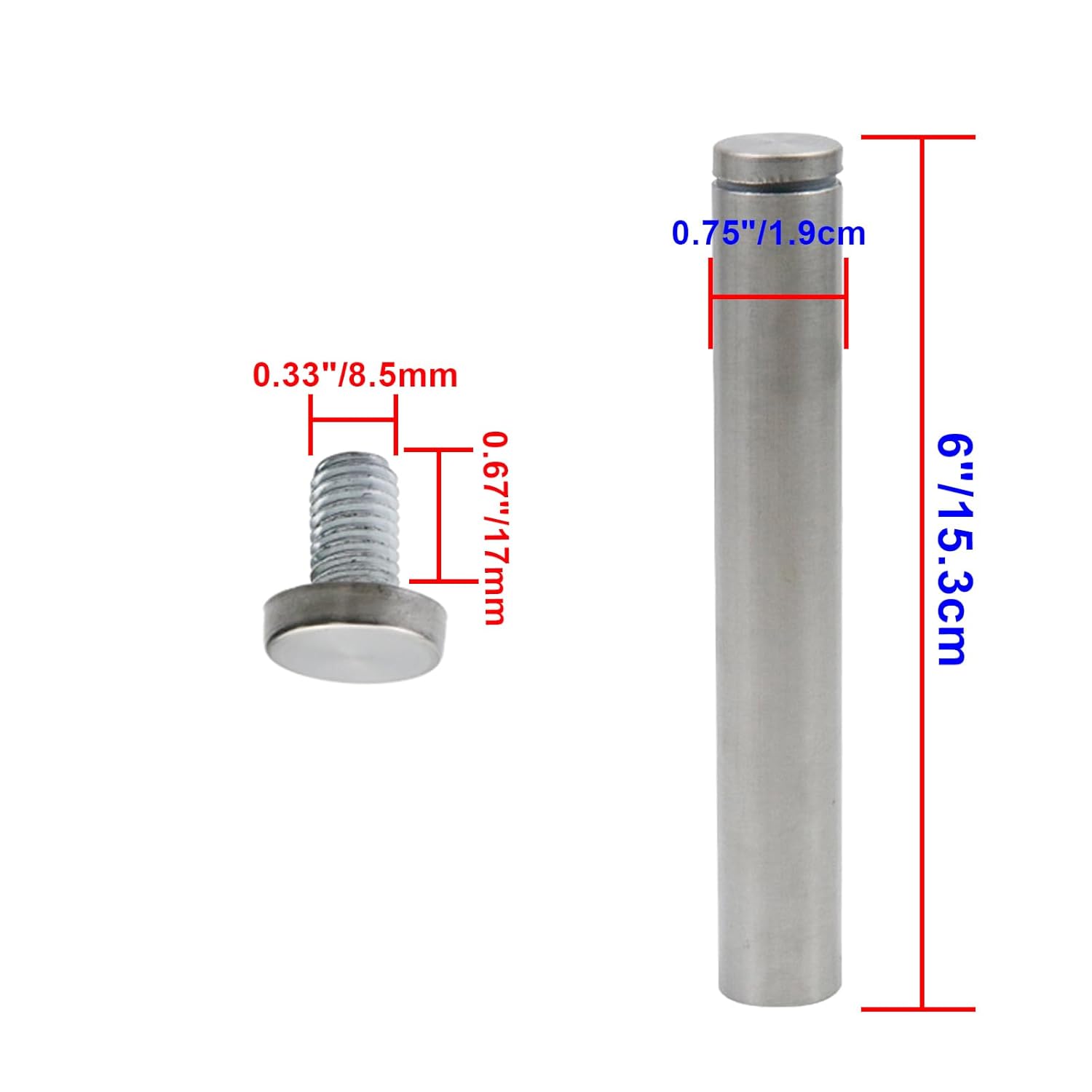 GZHJMY Long Glass Standoff Bolts, 0.75" Diameter, Advertising Screw ...