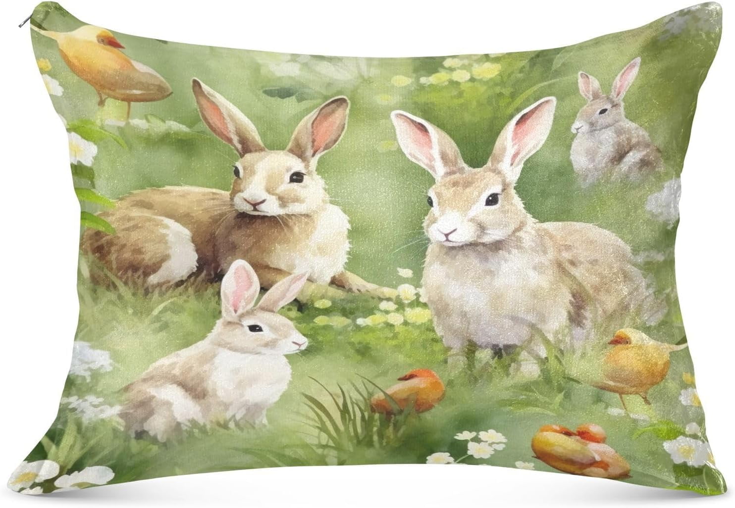 GZHJMY Lovely Rabbits Body Pillow Cover with Zipper,Soft and Cozy Fuzzy ...