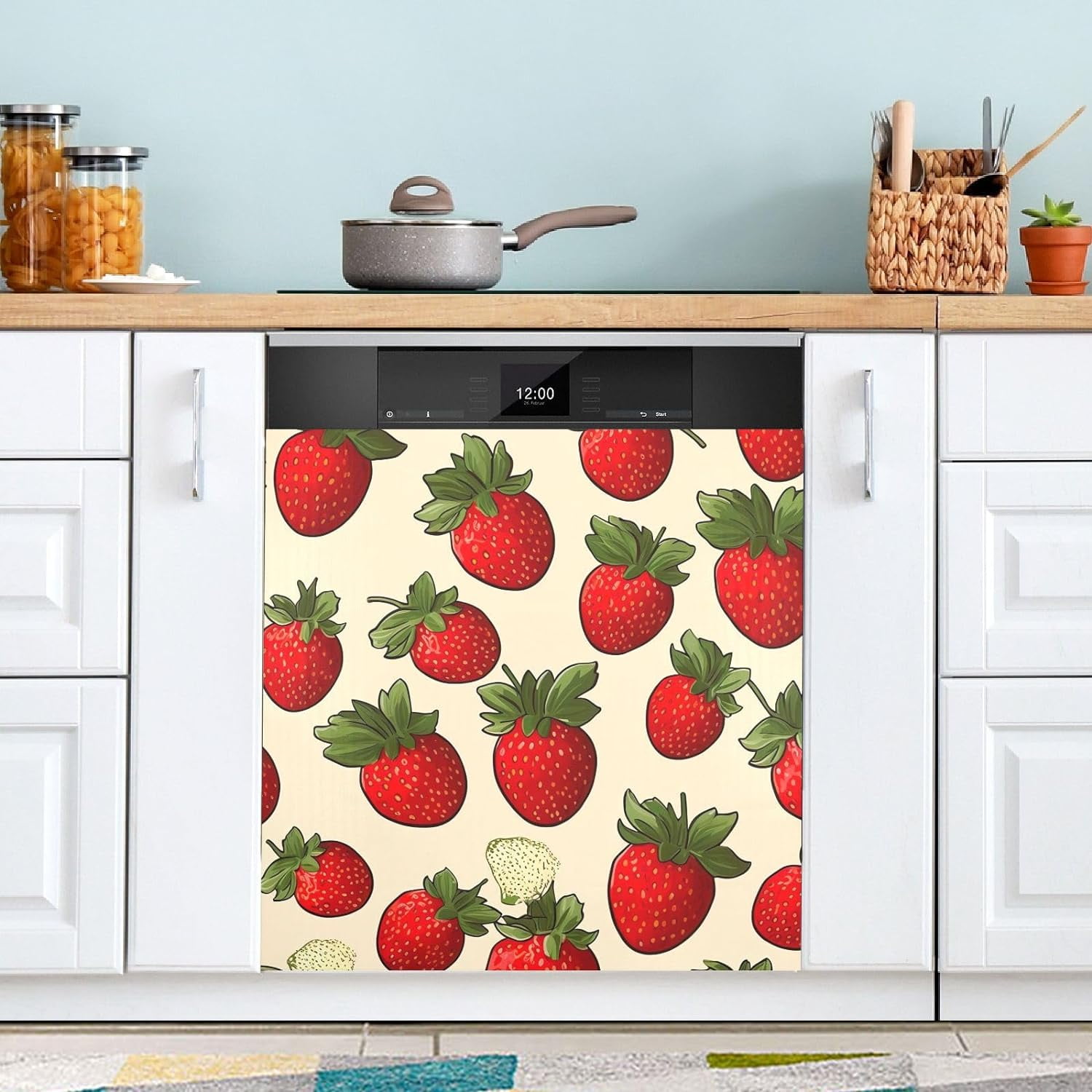 GZHJMY Lovely Strawberry Dishwasher Magnet Cover Dishwasher Front Door ...