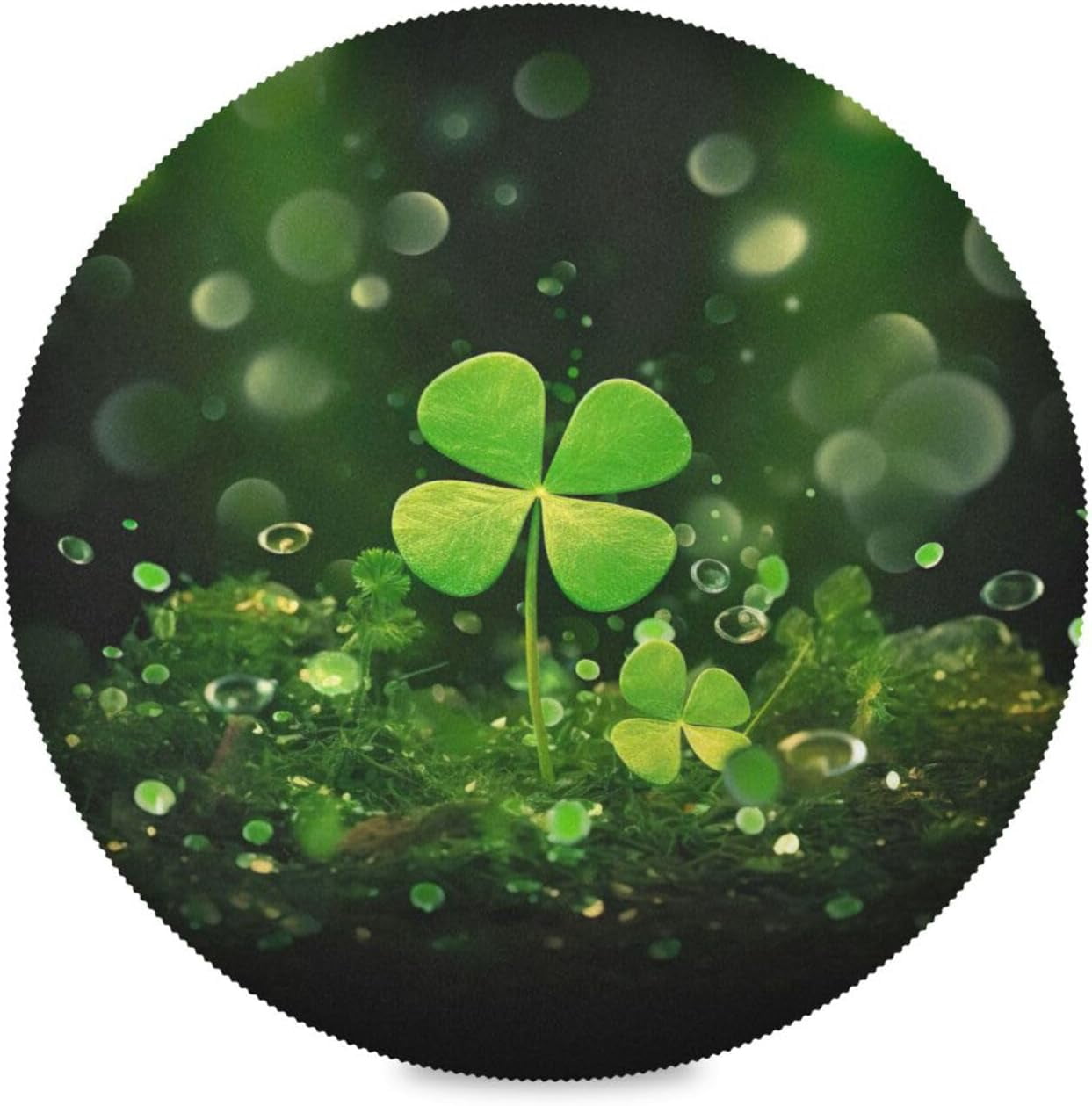 GZHJMY Lucky Clover Round Placemats 15.4in, Washable Heat Resistant ...
