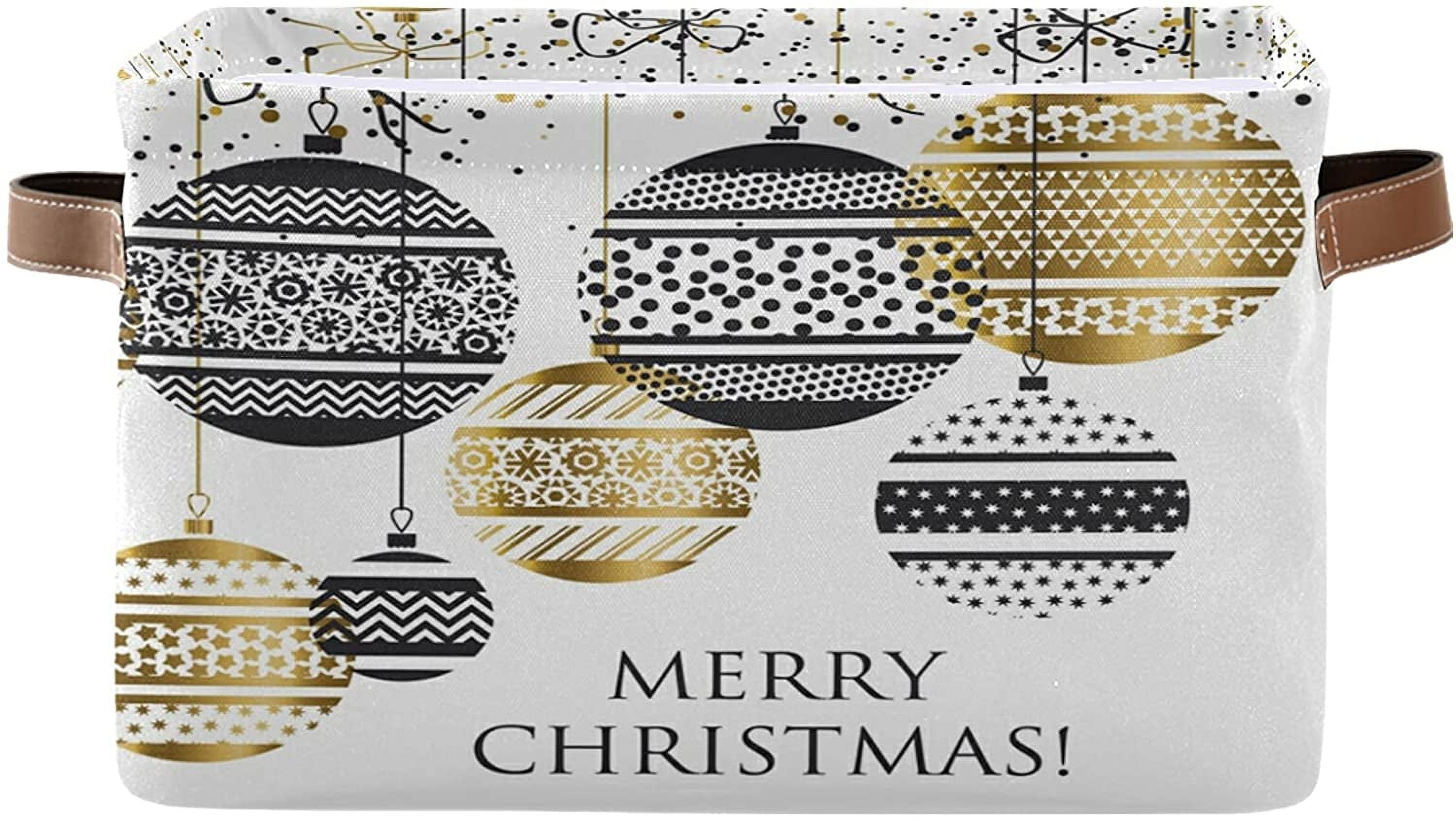 GZHJMY Luxury Gold Xmas Bauble Ball Storage Bin for Toy Storage Basket ...