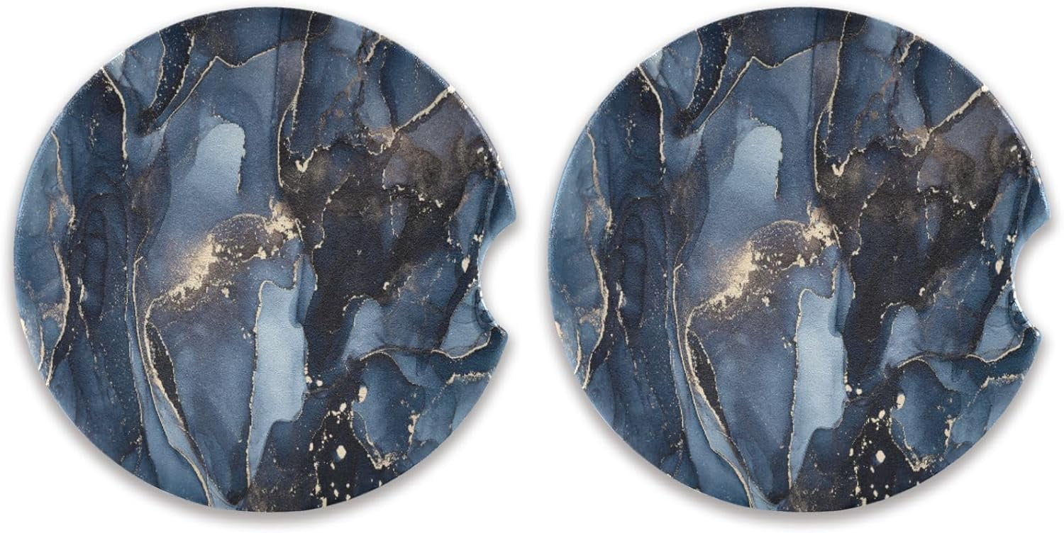 GZHJMY Luxury Marble Texture Car Coaster for Cup Holders, 2 Pack ...