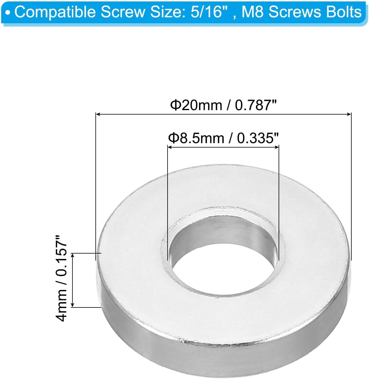 GZHJMY M8 Aluminum Spacers, 10 Pieces Metal Spacer Aluminum Round 8.5mm ...