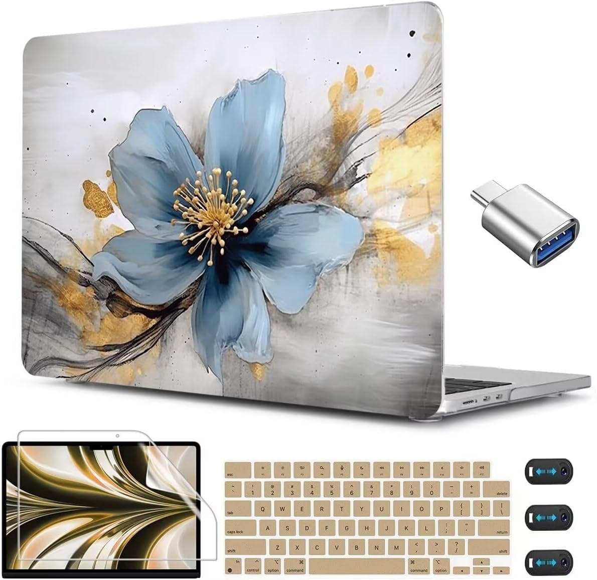 GZHJMY for MacBook Air 13.6 inch Case 2025 2024 2023 2022 Release Model ...