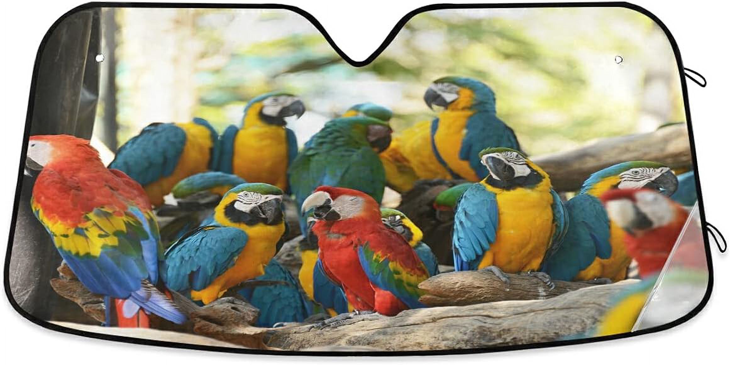 GZHJMY Macaws Parrot Bird On Location Car Windshield Sunshade Foldable ...