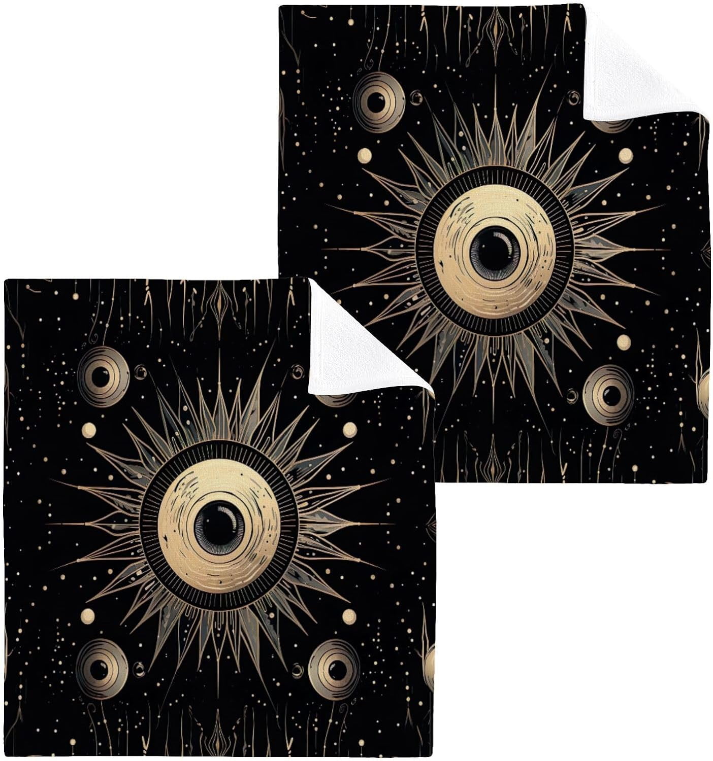 GZHJMY Magic Eyes Cotton Washcloths Set of 4, 12"x12" Super Soft ...