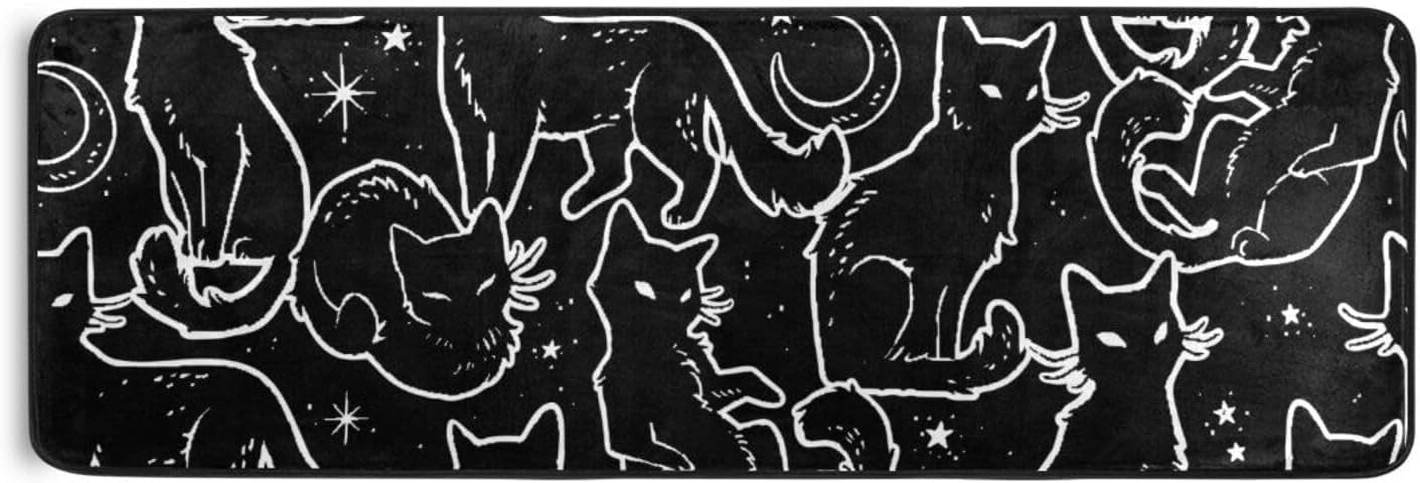 GZHJMY Magical Black Cats Area Rug - 2' x 6' Washable Runner Rugs with ...