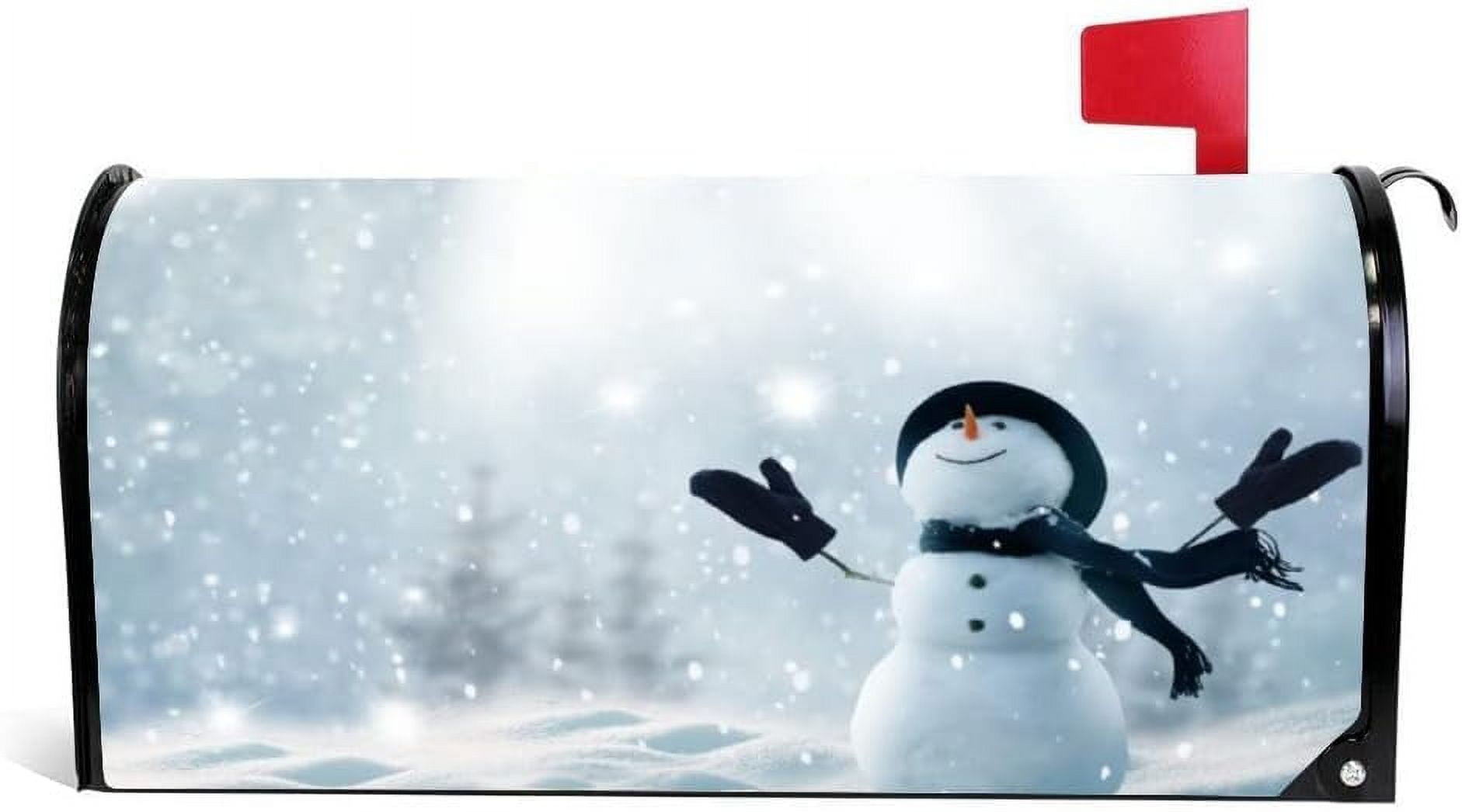 GZHJMY Magnetic Mailbox Covers Christmas Happy Snowman Mailbox Stickers ...