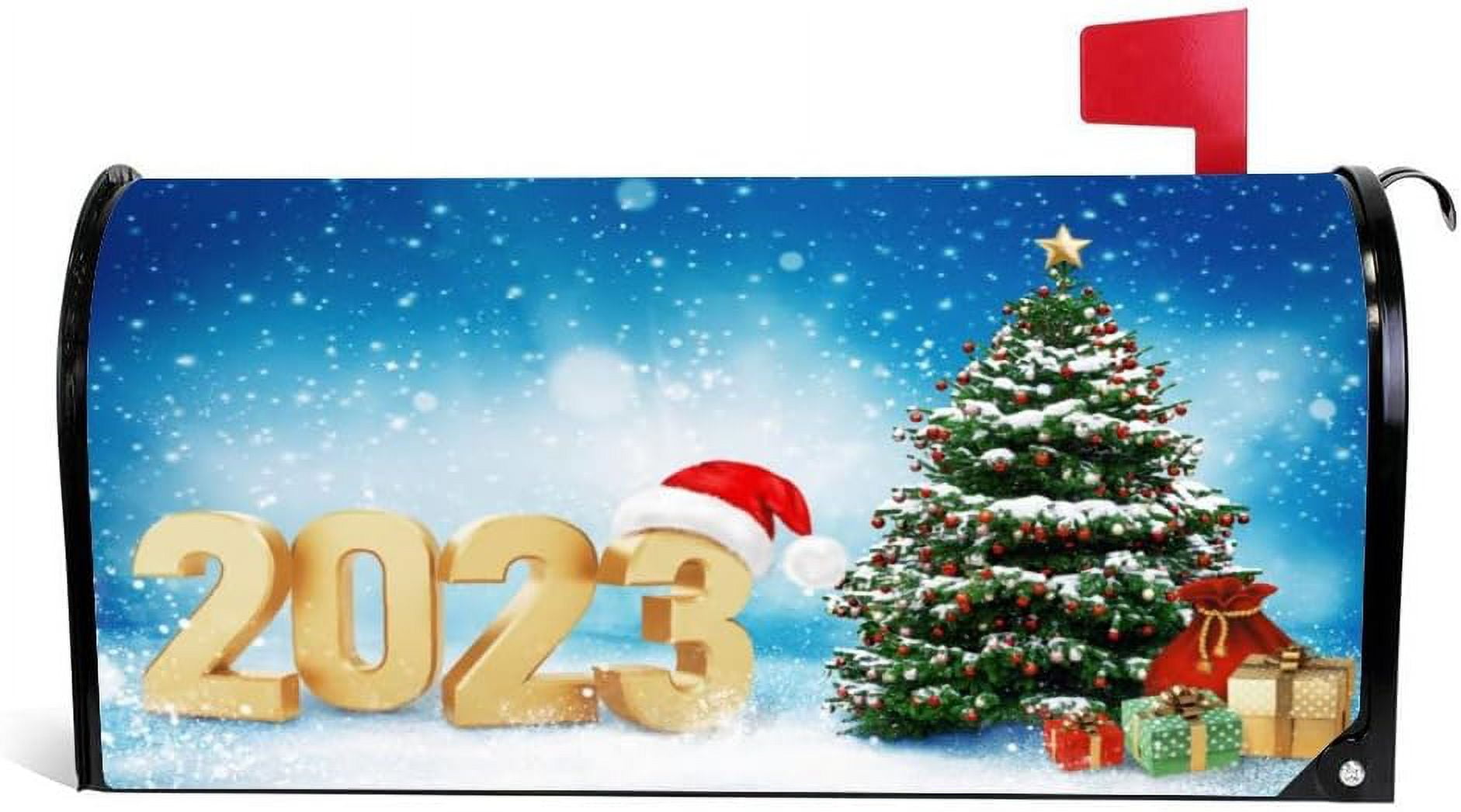 GZHJMY Magnetic Mailbox Covers New Year 2023 Christmas Tree Mailbox ...
