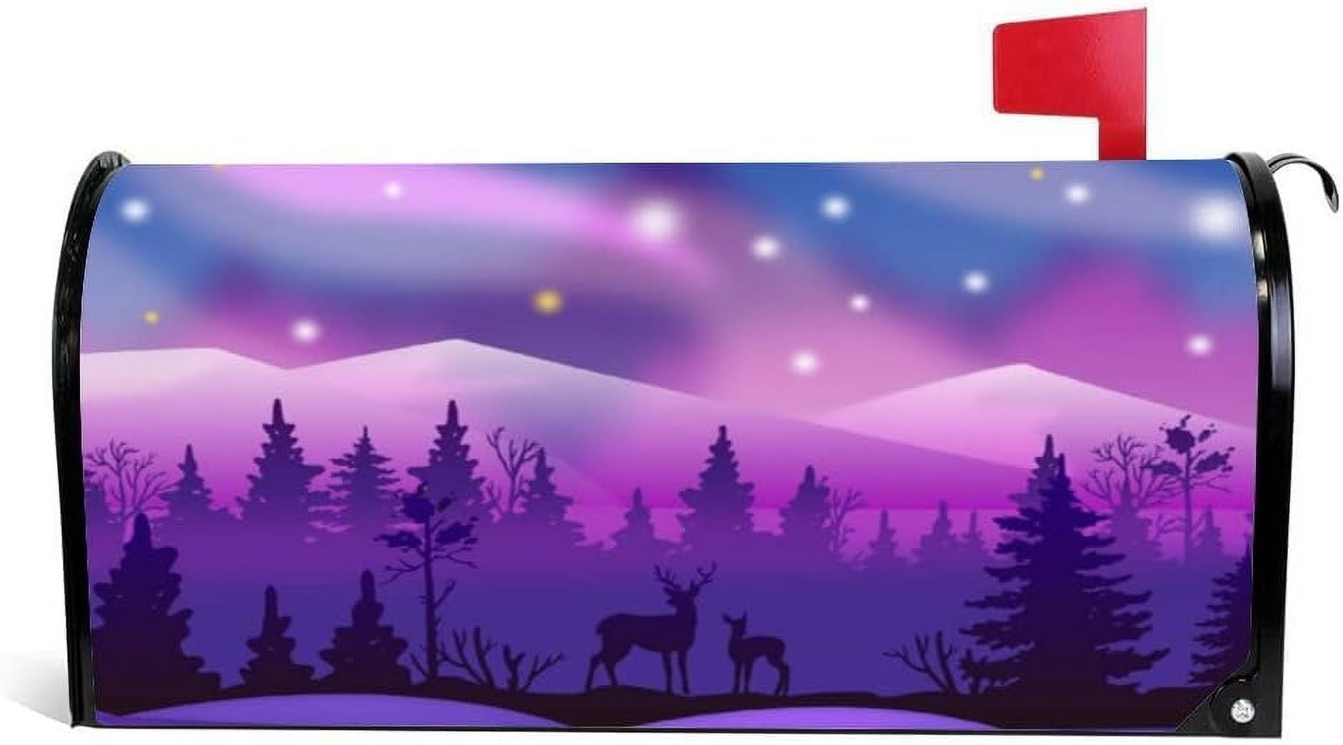 GZHJMY Magnetic Mailbox Covers Winter Pink and Violet Forest Mailbox ...