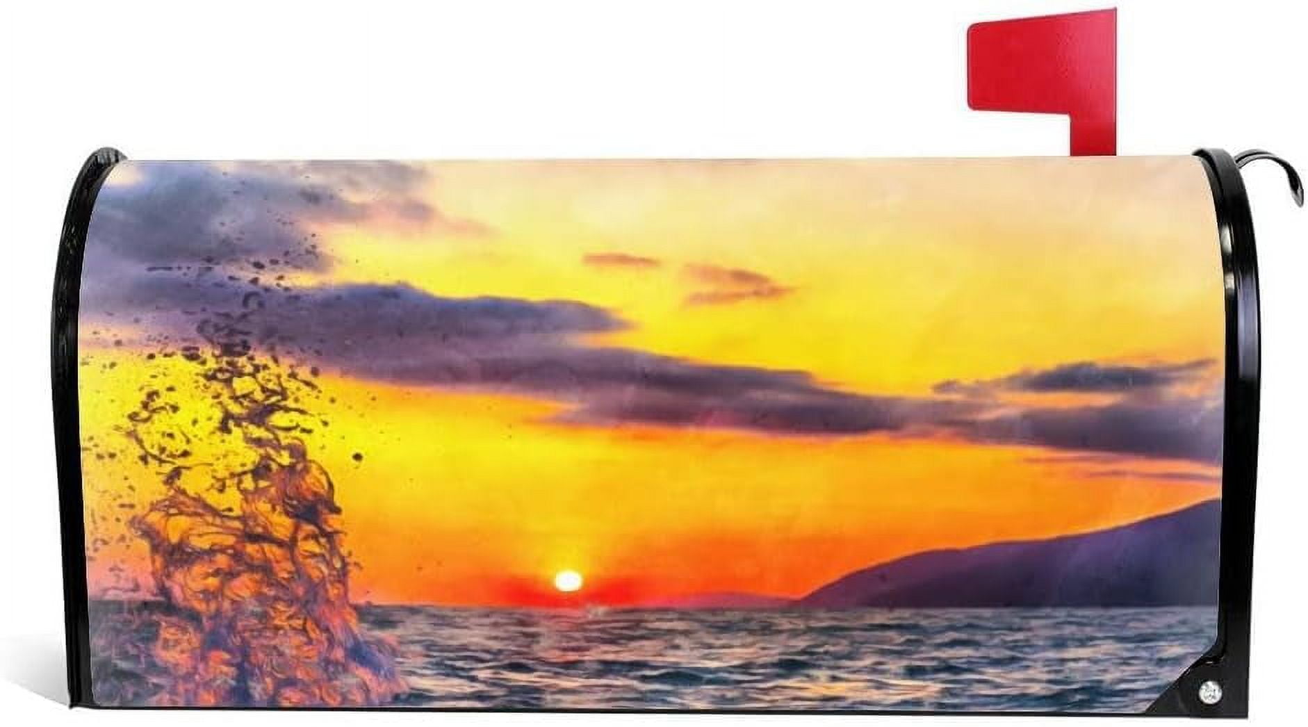 GZHJMY Mailbox Covers Magnetic Standard Size Beautiful Scene with Wave ...