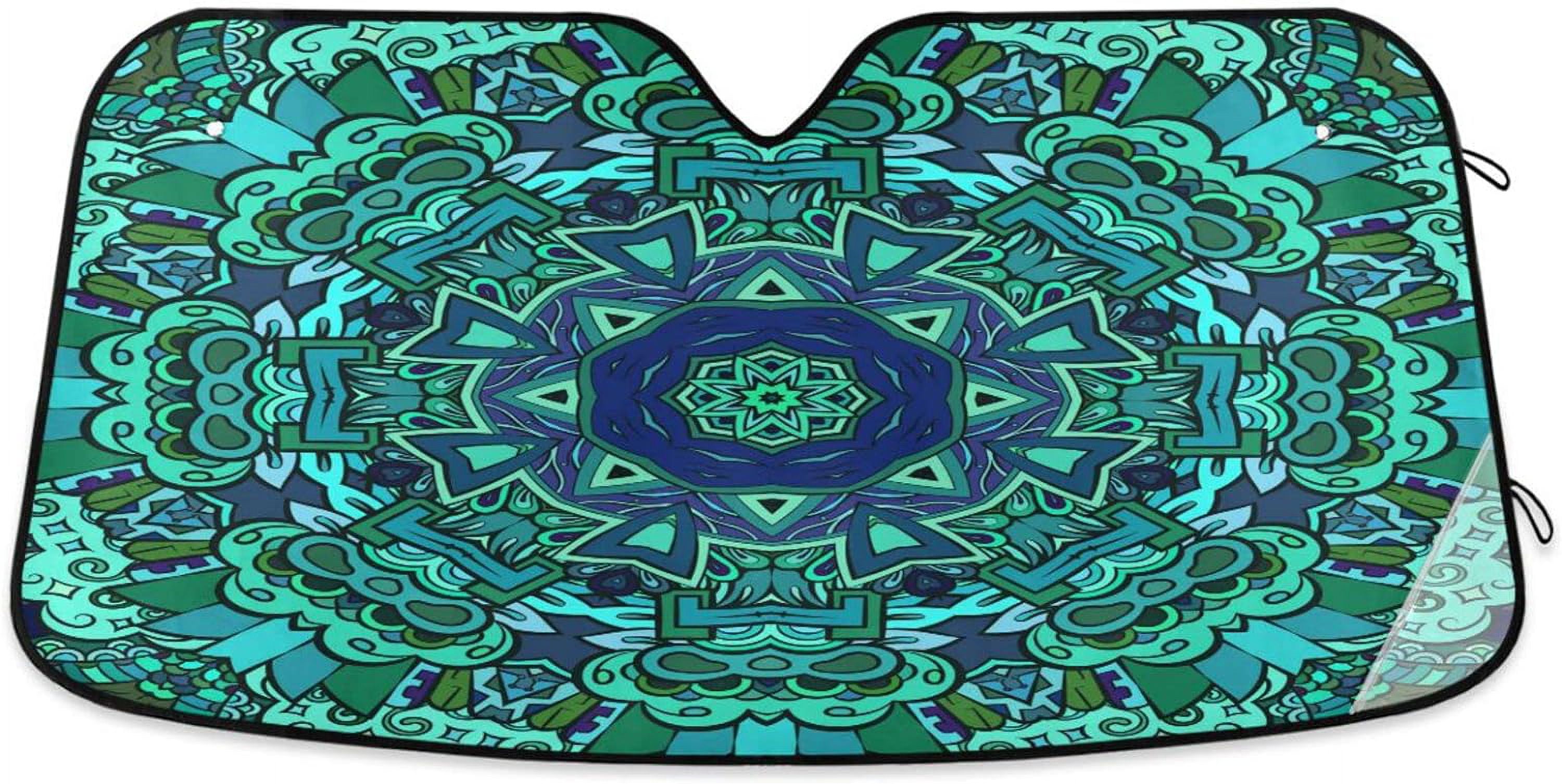GZHJMY Mandala Car Windshield Sunshade Front Auto Sun Shield Shade ...