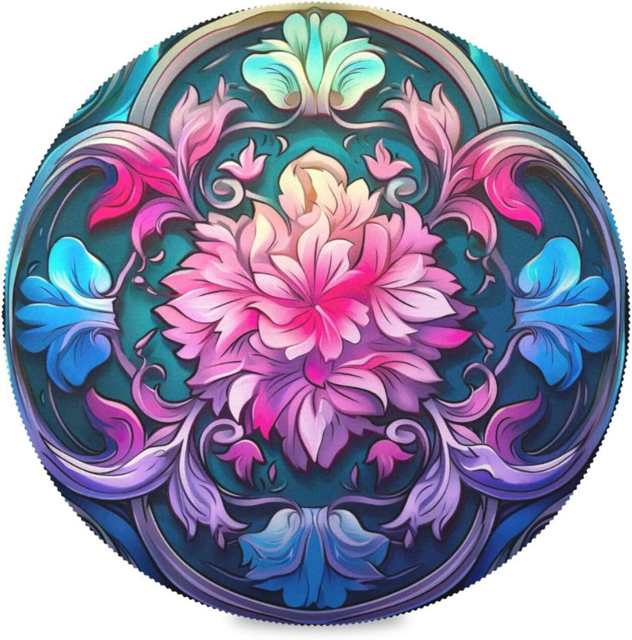 GZHJMY Mandala Floral Round Placemats 15.4in, Washable Heat Resistant ...