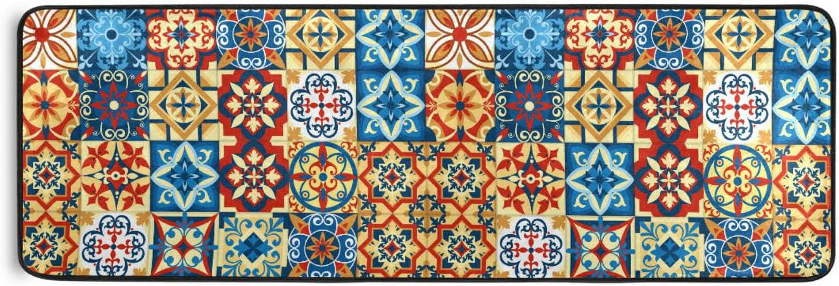 GZHJMY Mandala Plaid Area Rug - 2' x 6' Washable Runner Rugs with ...