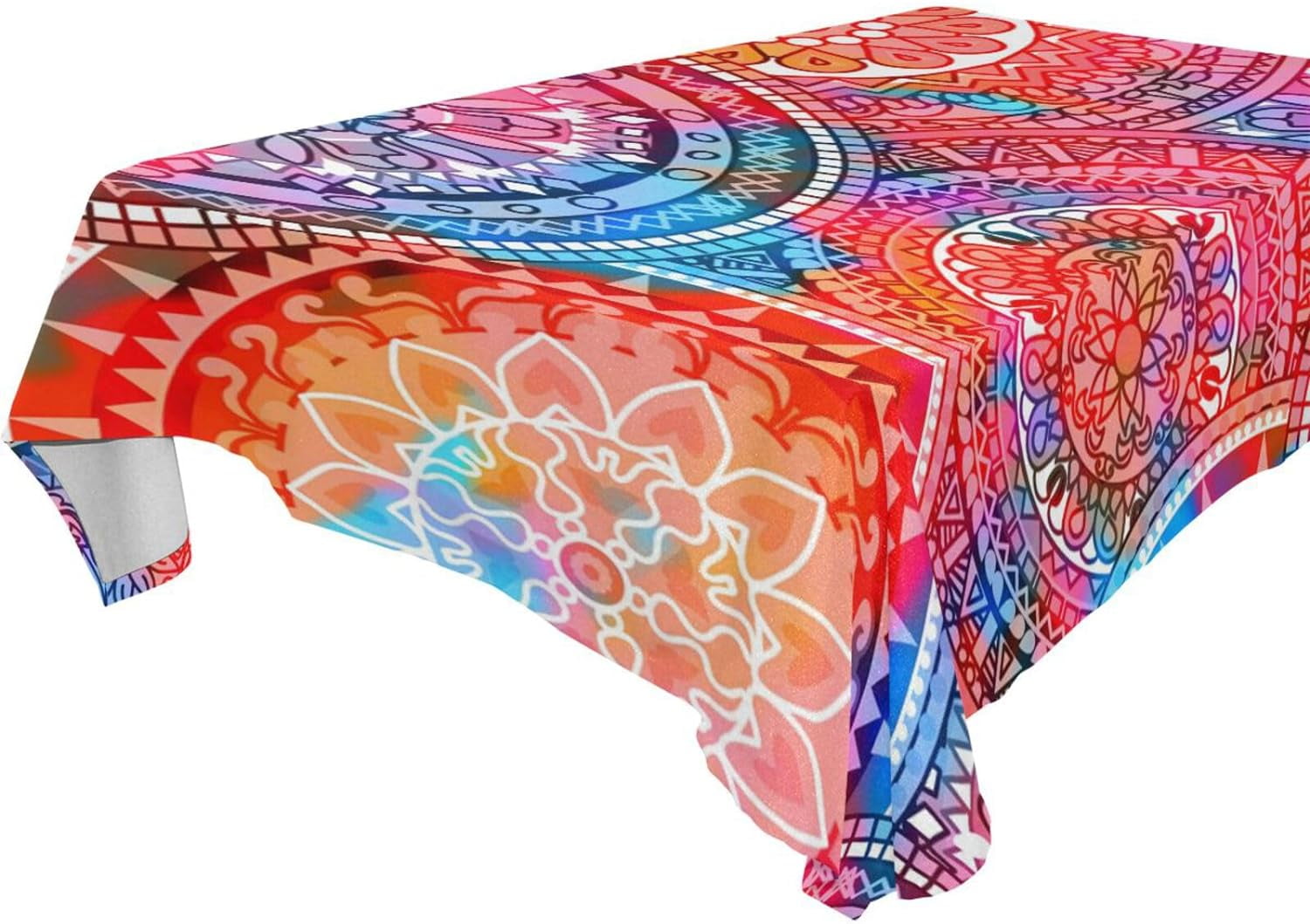 GZHJMY Mandala Tablecloth, Rectangle Waterproof Washable Polyester ...