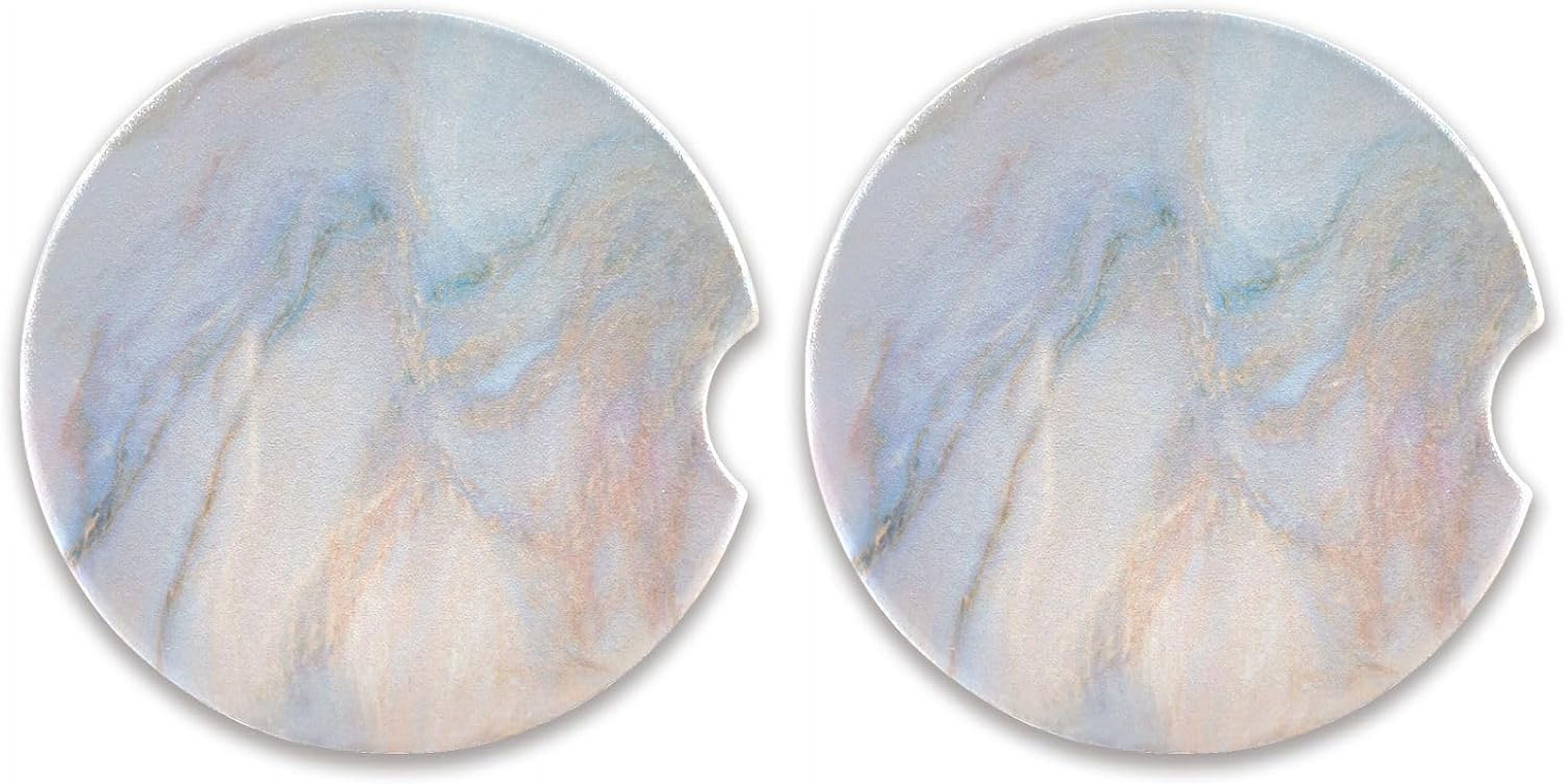 GZHJMY Marble Car Coaster for Cup Holders, 2 Pack Absorbent Ceramic Car ...