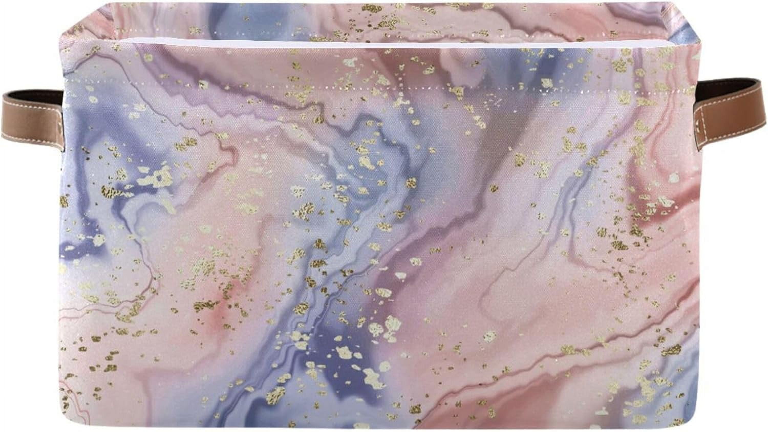 GZHJMY Marble Large Square Storage Basket Bin with Handles 1PCS ...