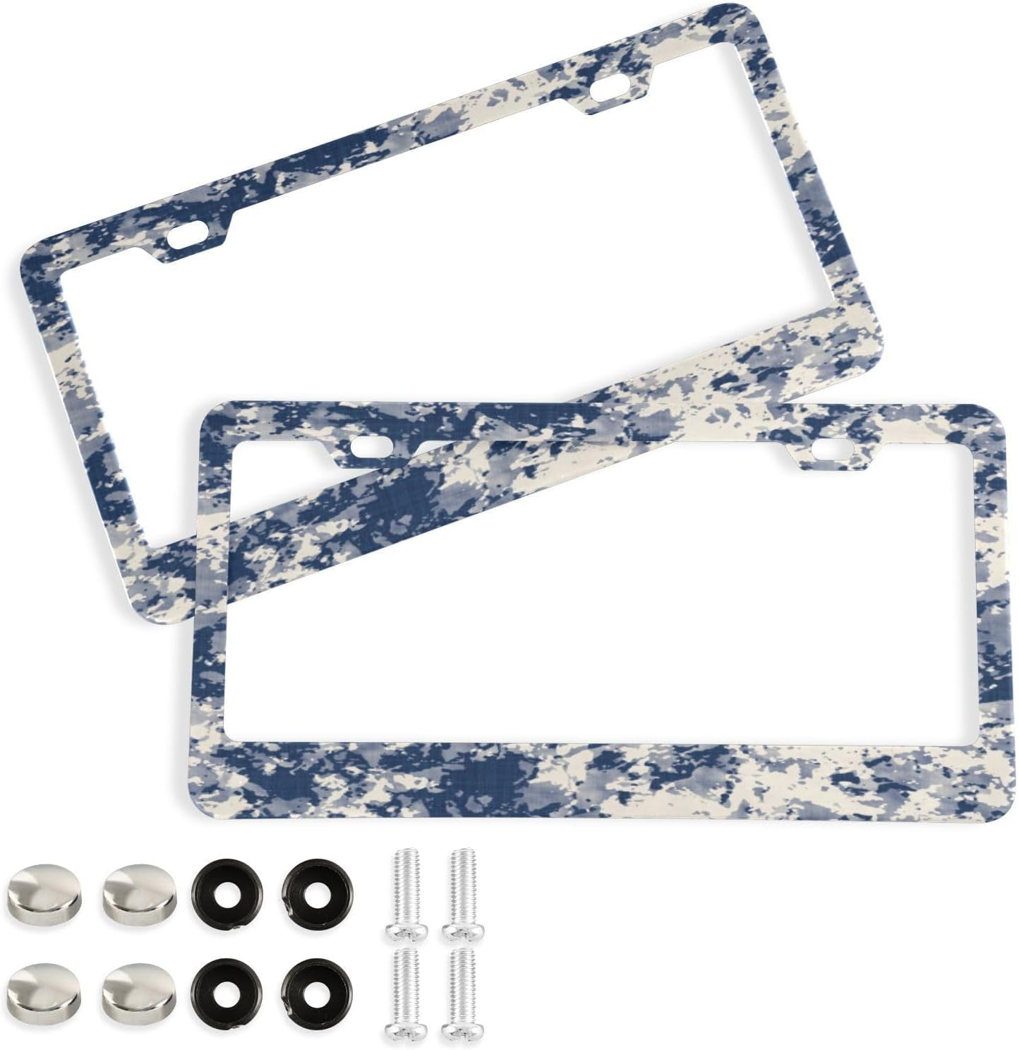 GZHJMY Marble Pattern Car License Plate Frame, 2 Pack Aluminum License ...