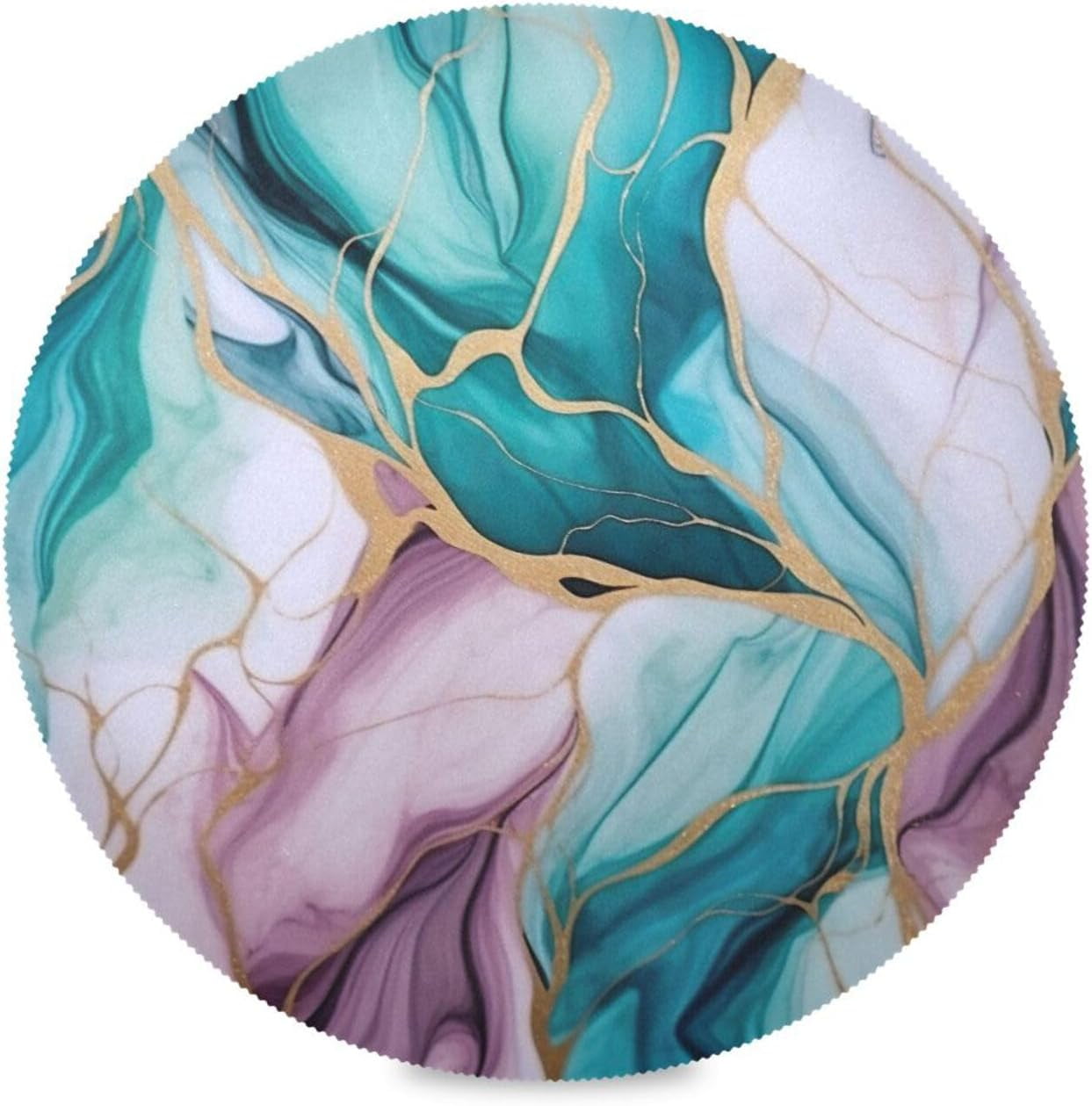 GZHJMY Marble Round Placemats 15.4in, Washable Heat Resistant Table ...