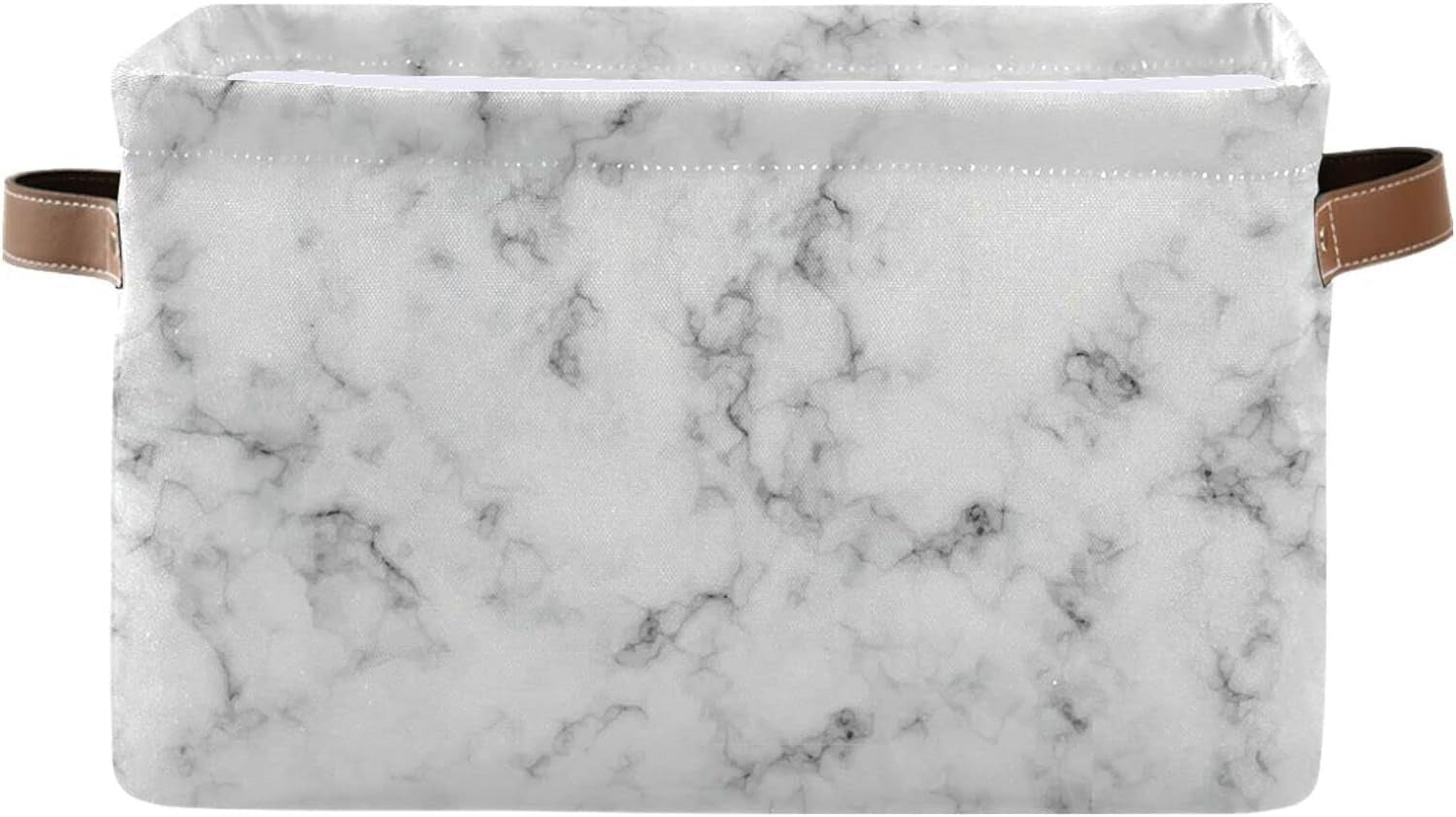 GZHJMY Marble Storage Basket with Handles Collapsible Storage Bins ...