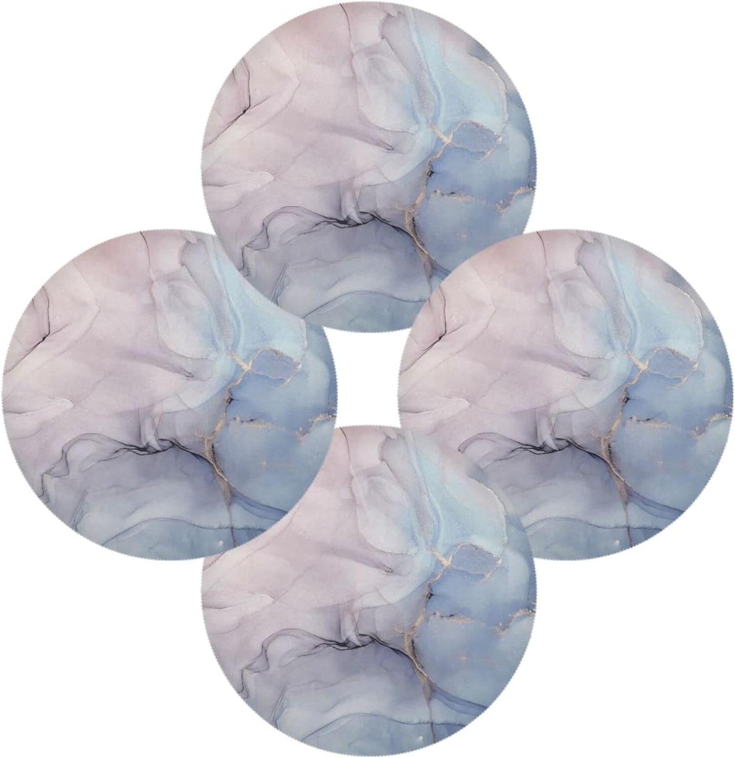 GZHJMY Marble Texture Round Placemats for Dining Table, Non-Slip Heat ...