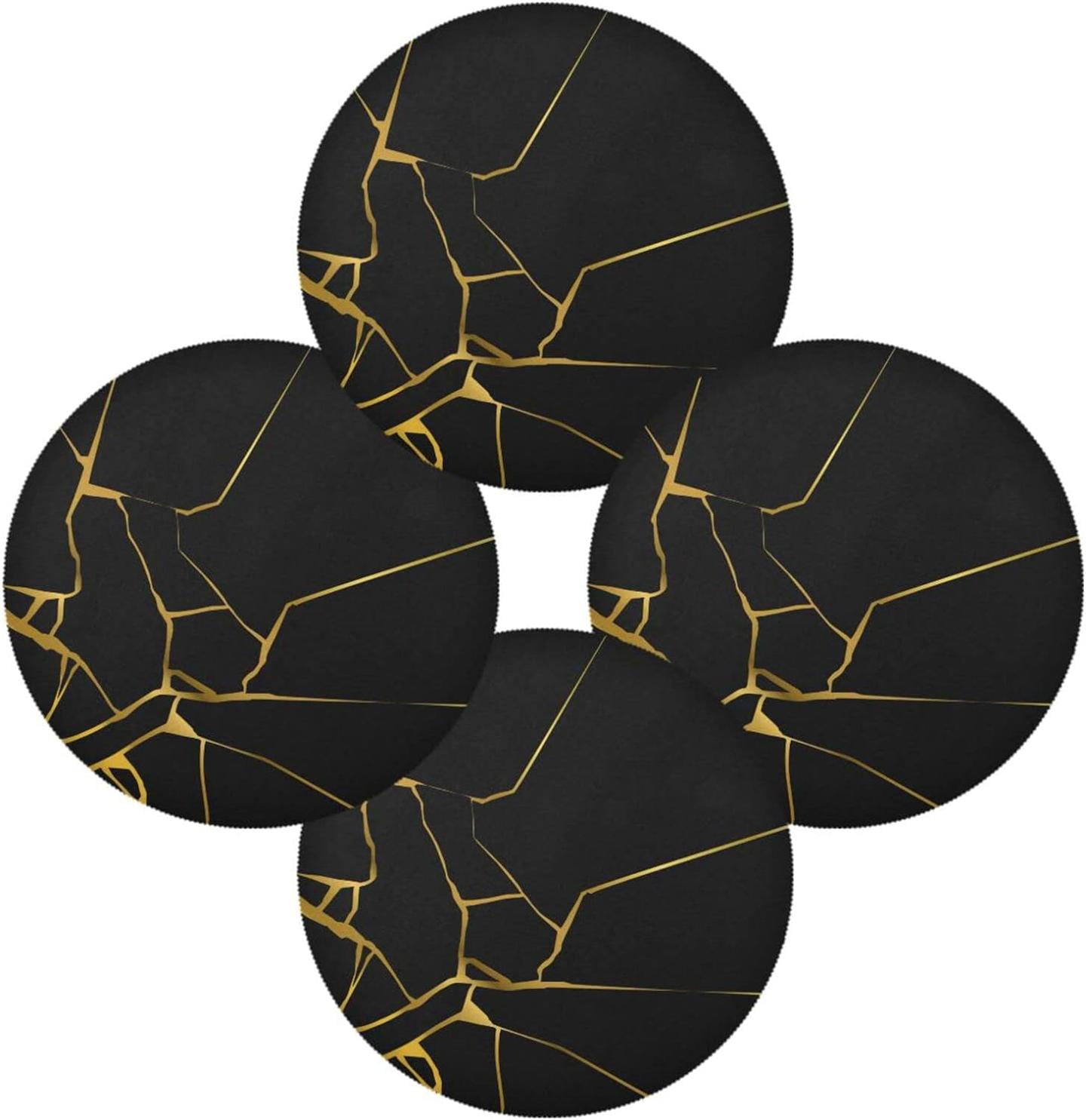 GZHJMY Marble Texture Round Placemats for Dining Table, Non-Slip Heat ...