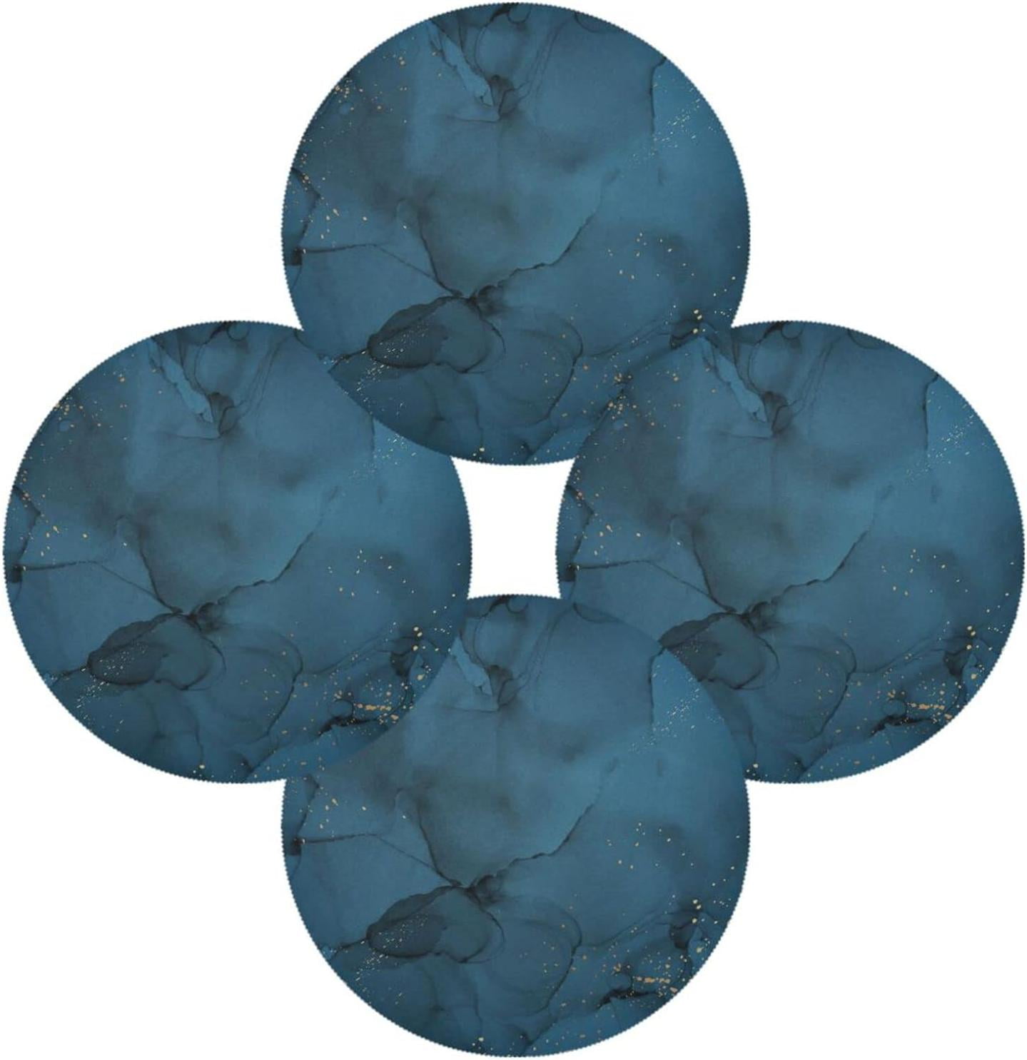 GZHJMY Marble Texture Round Placemats for Dining Table, Non-Slip Heat ...