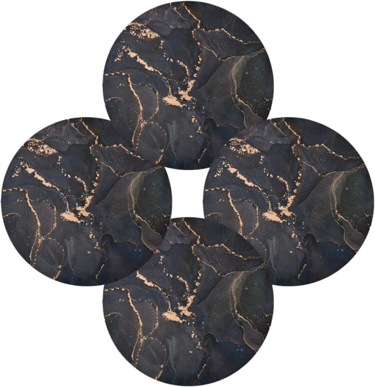 GZHJMY Marble Texture Round Placemats for Dining Table, Non-Slip Heat ...