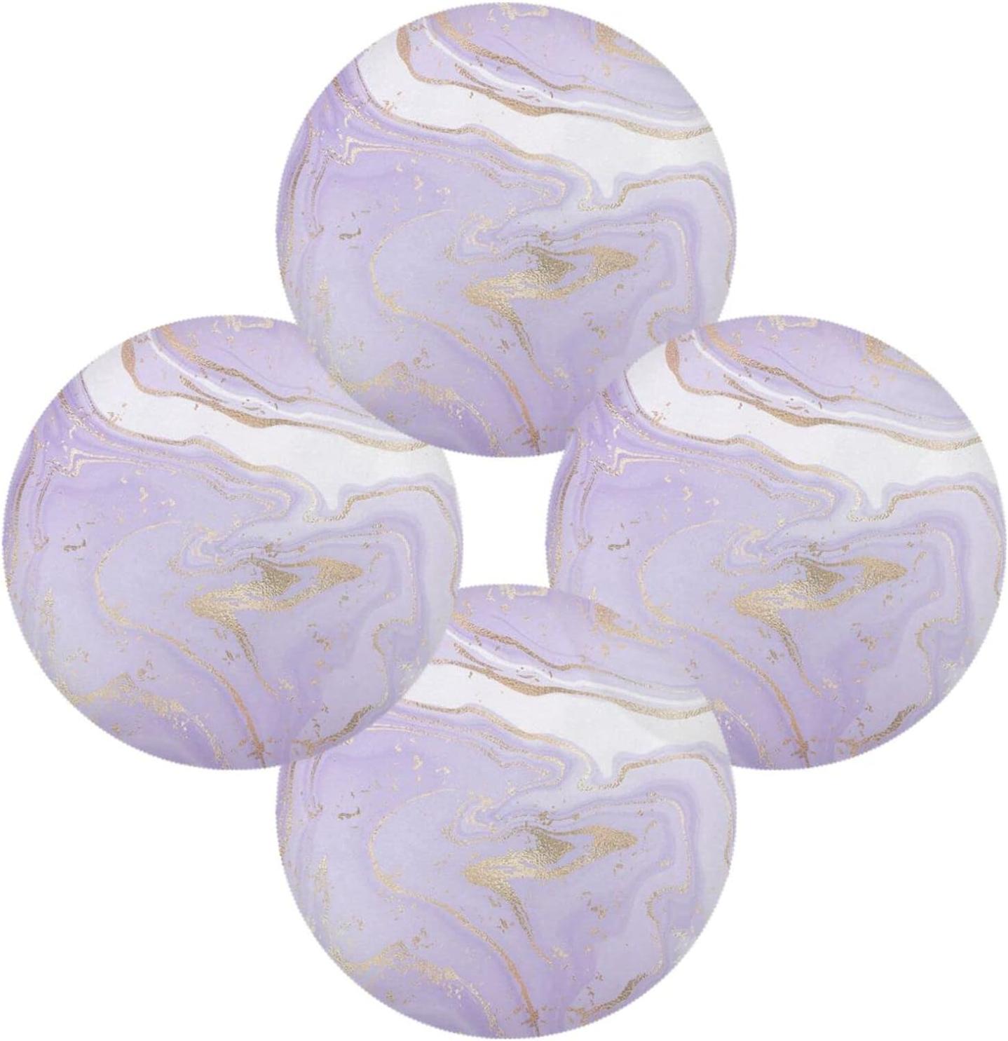 GZHJMY Marble Texture Round Placemats for Dining Table, Non-Slip Heat ...