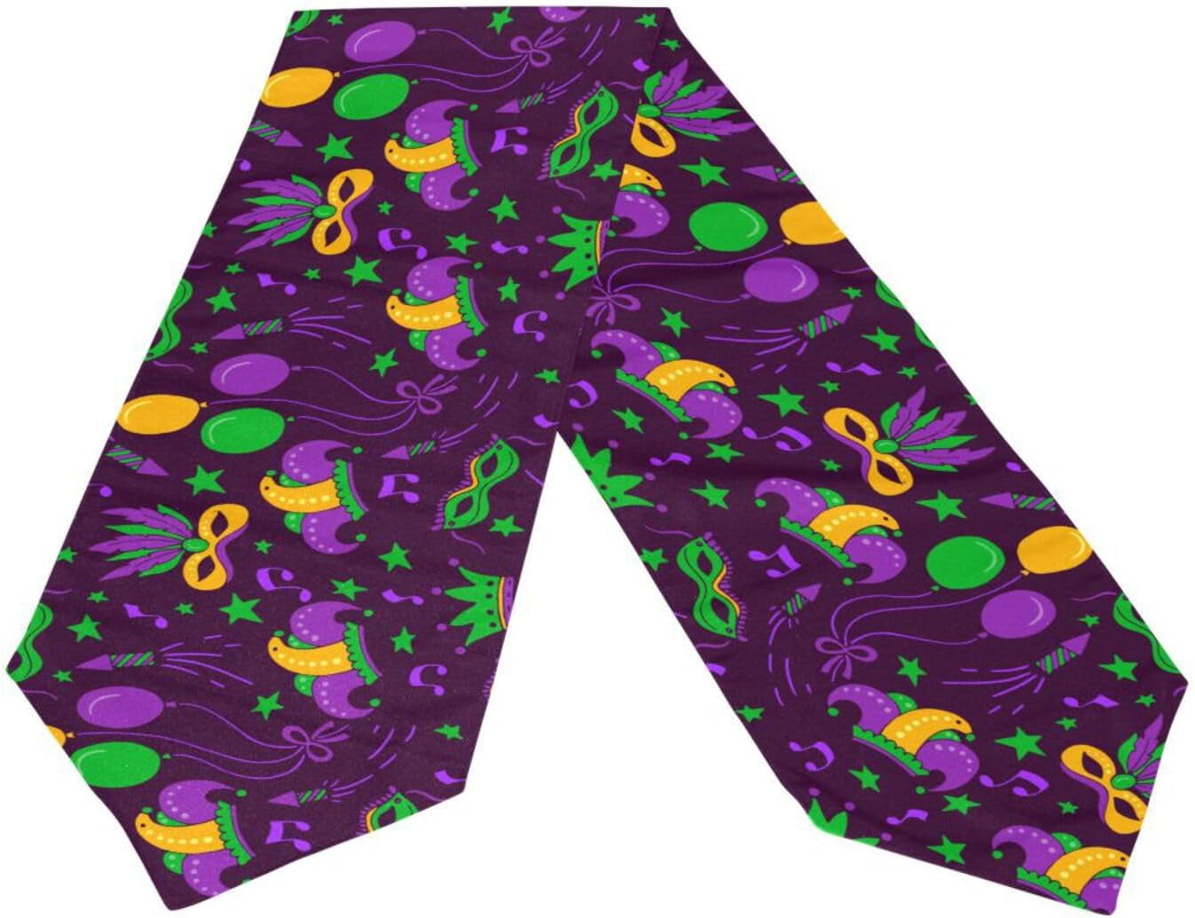 GZHJMY Mardi Gras Carnival Table Runner Seasonal Table Cloth Runner for ...