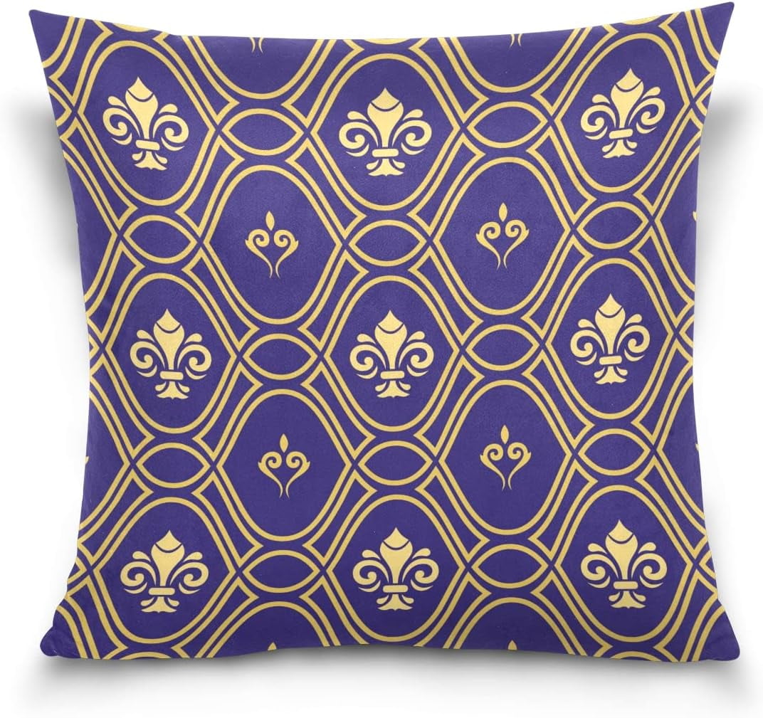 GZHJMY Mardi Gras Fat Tuesday Throw Pillow Covers Gorgeous Purple Gold ...