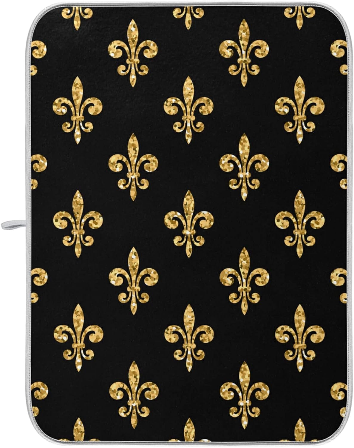 GZHJMY Mardi Gras Gold Luxury Fleur De Lis Dish Drying Mat Fat Tuesday ...