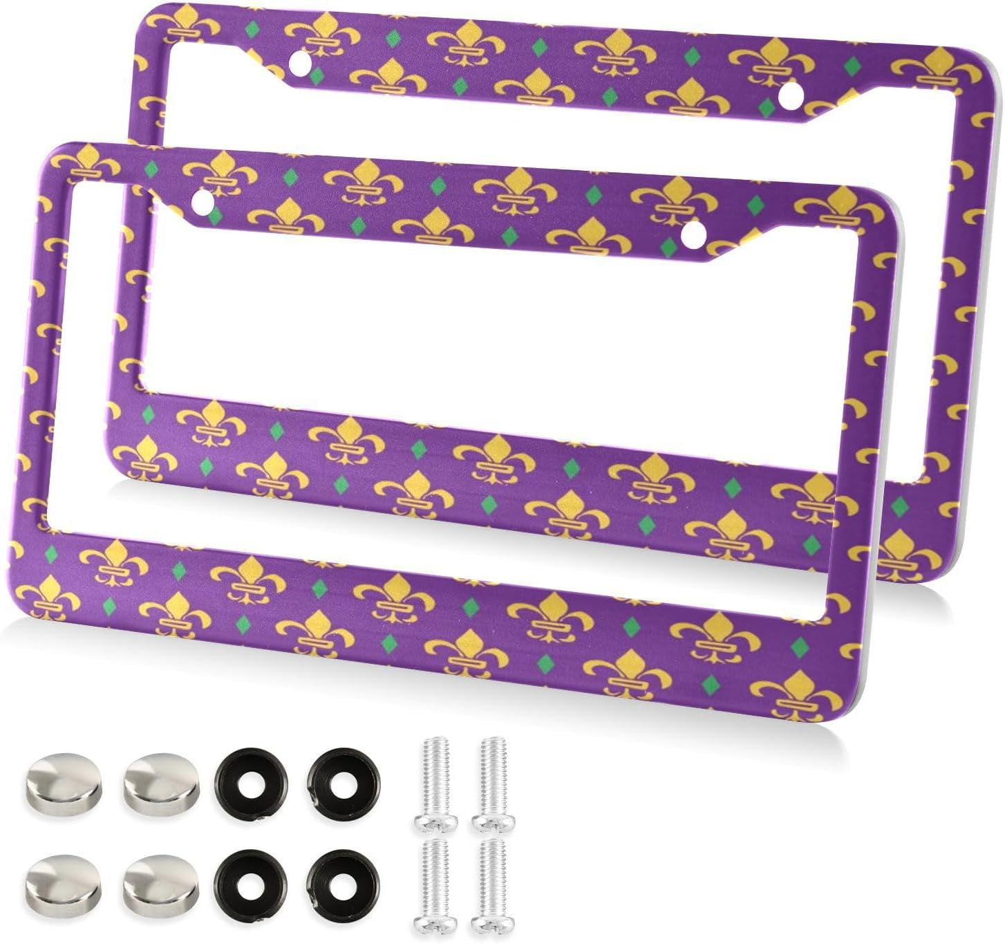 GZHJMY Mardi Gras License Plate Frames, License Plate Covers, 2 Packs ...