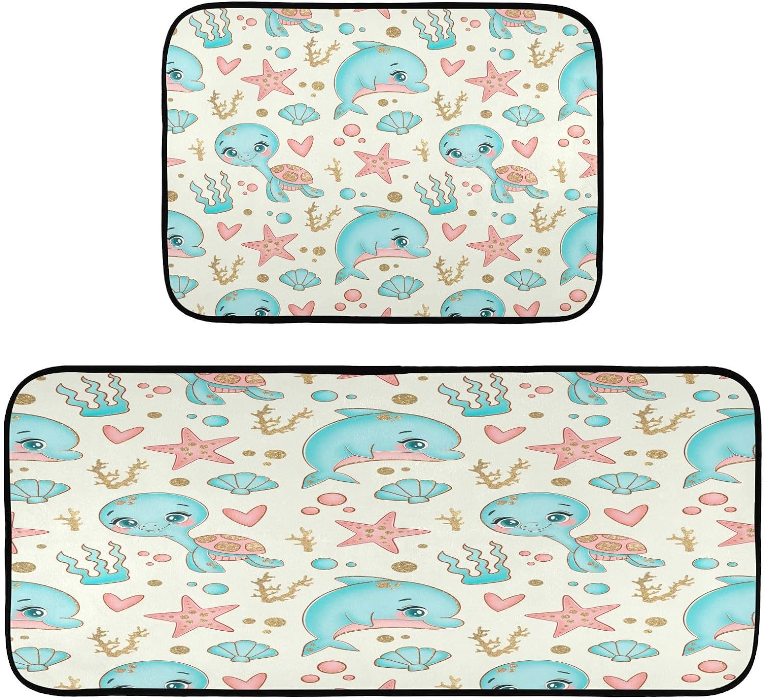 GZHJMY Marine Ocean Animals Pattern Kitchen Mat - Cushioned Anti ...