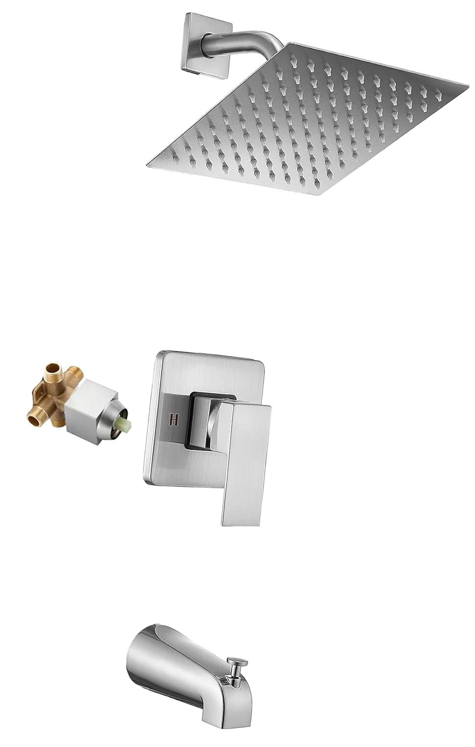 GZHJMY Matte Shower Single Function Shower Trim Kit with Rough-in Valve ...