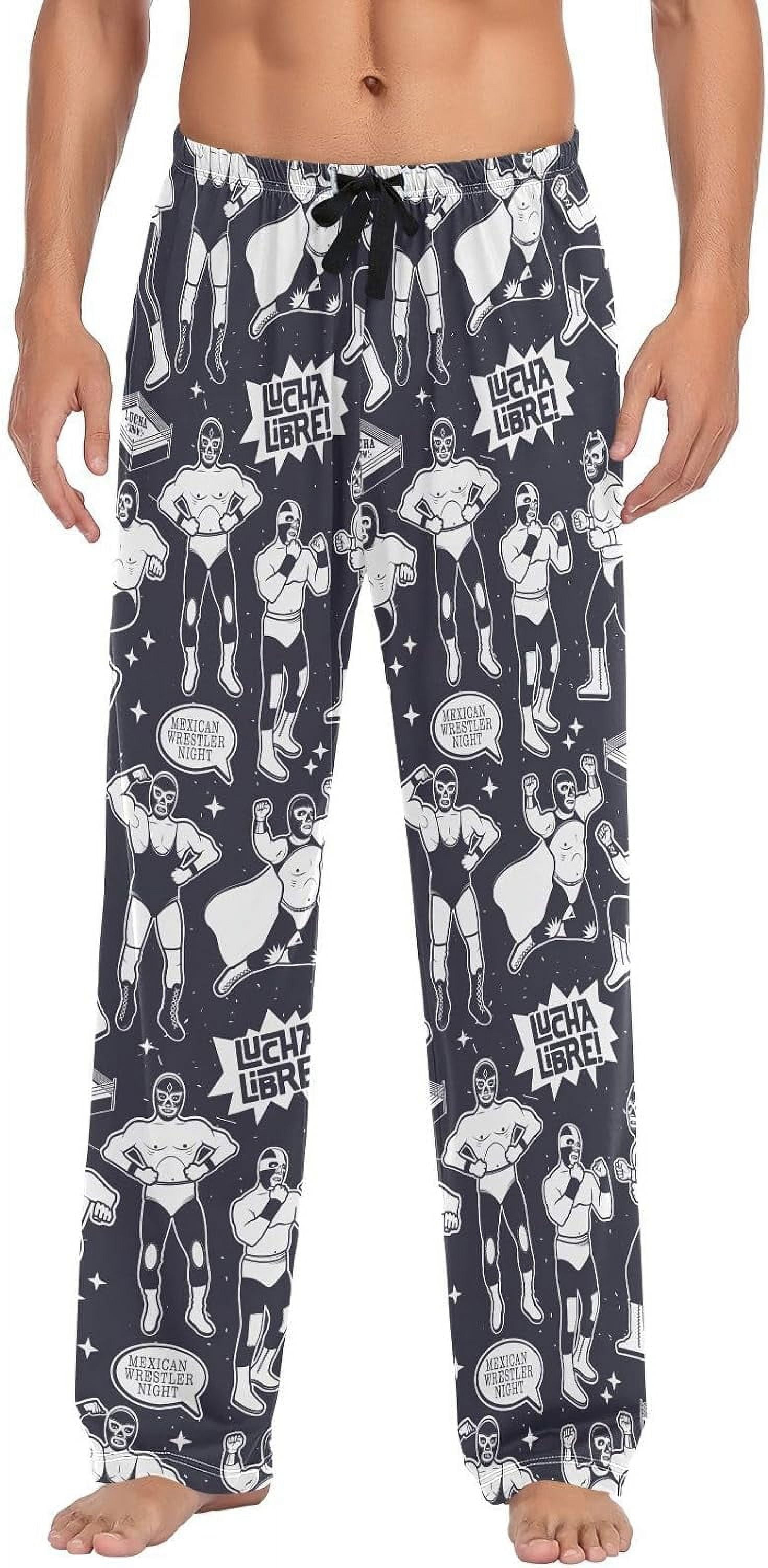 GZHJMY Men's Pajama Pants - Cartoon Wrestler, Loose Thin PJs Lounge ...