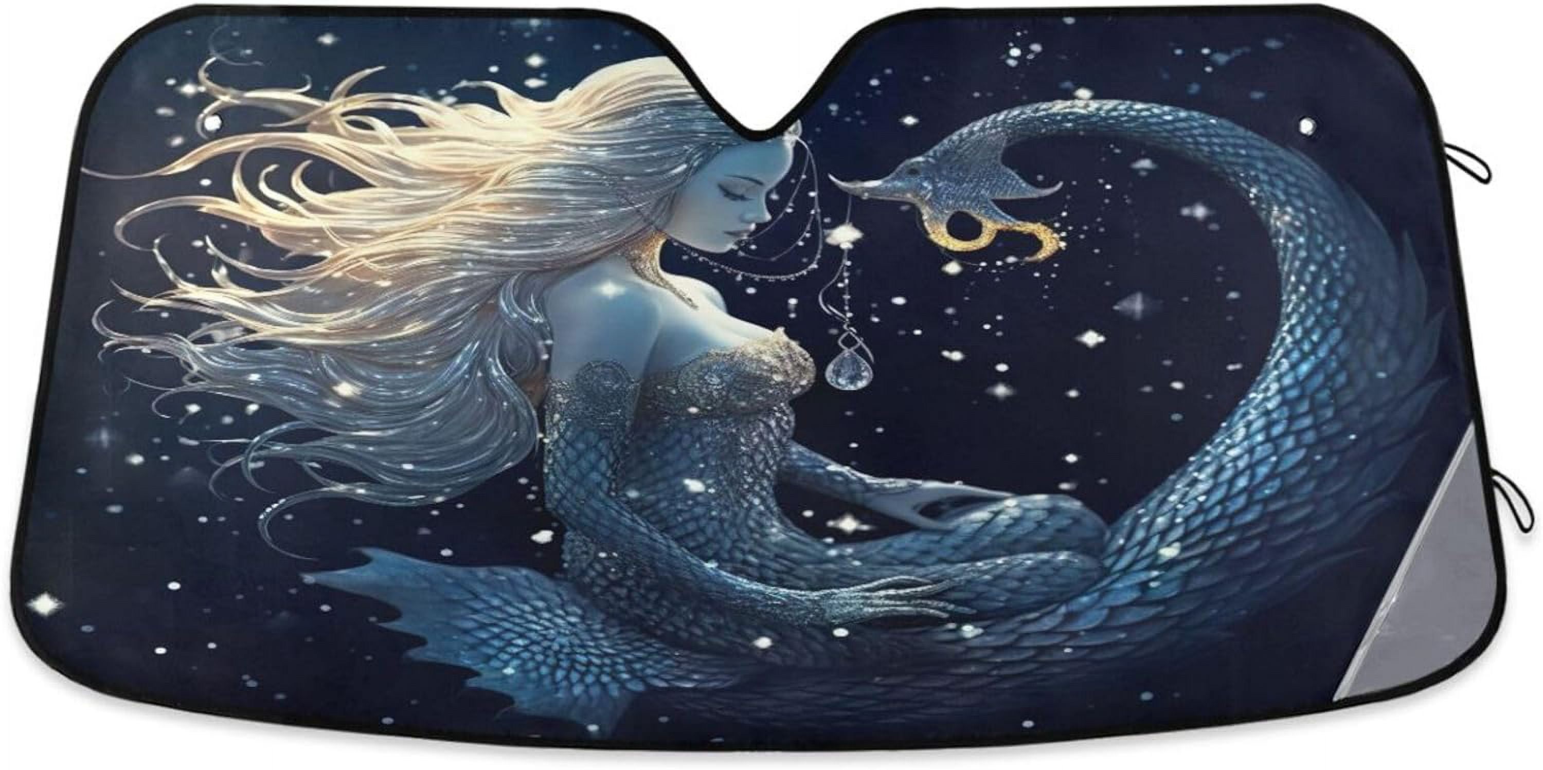 GZHJMY Mermaid Car Windshield Sun Shade Foldable Sun Shield Shade for ...