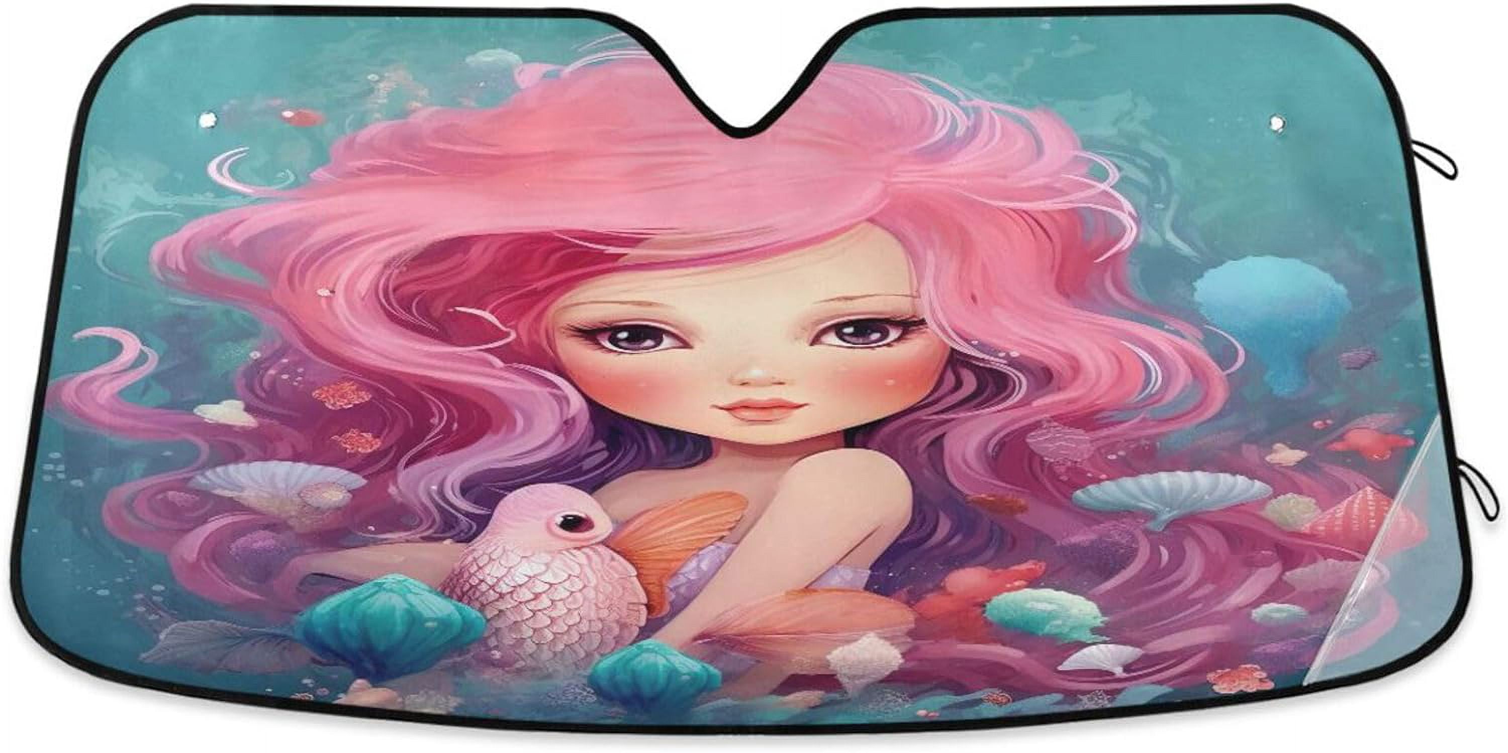 GZHJMY Mermaid Car Windshield Sun Shade Foldable Sun Shield Shade for ...