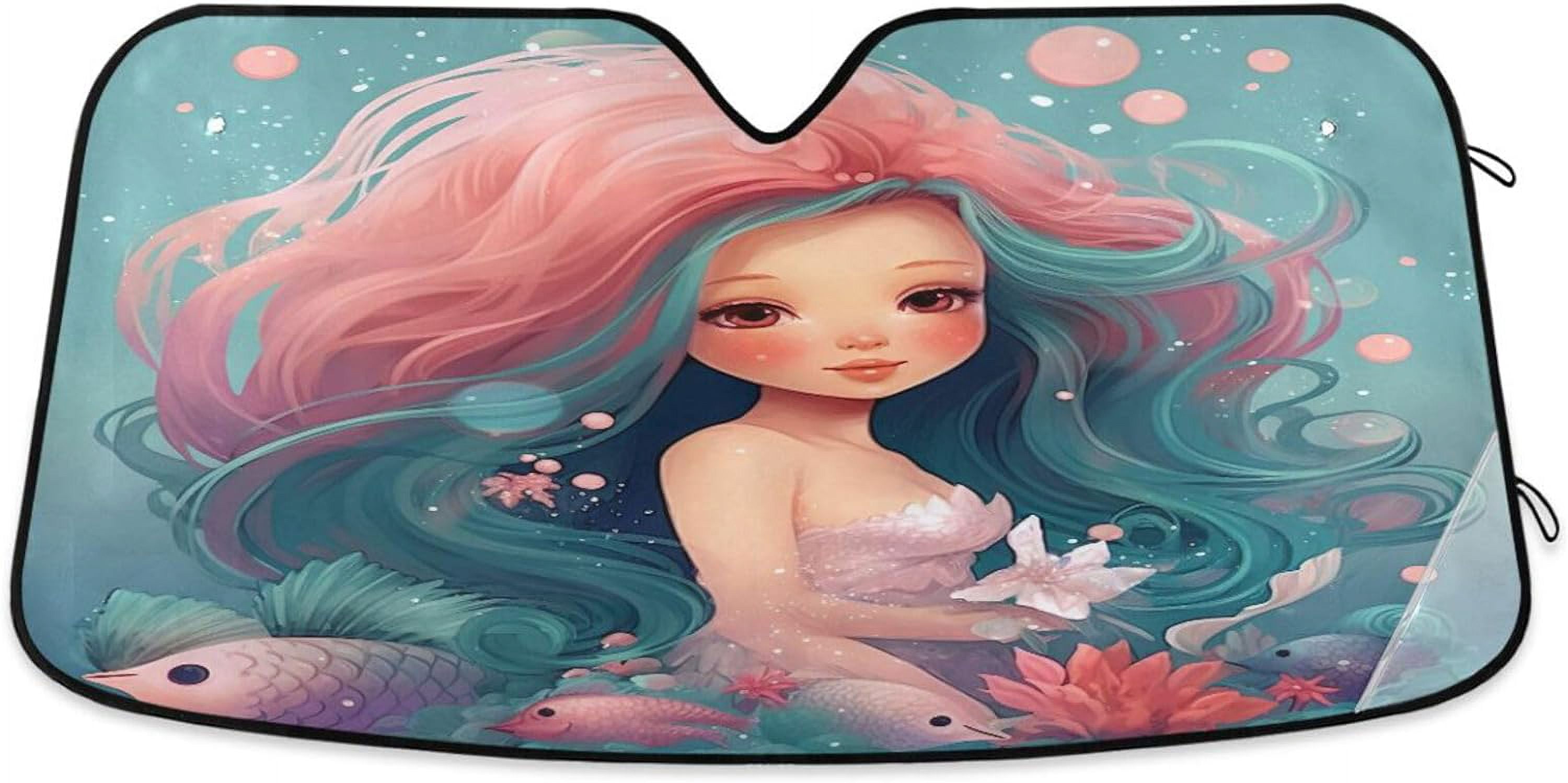 GZHJMY Mermaid Car Windshield Sun Shade Foldable Sun Shield Shade for ...