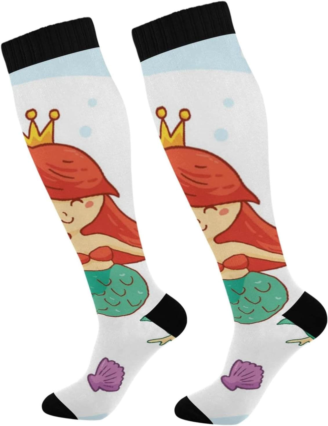 GZHJMY Mermaid Compression Socks, Women Men Long Stocking (20-30mmHg ...