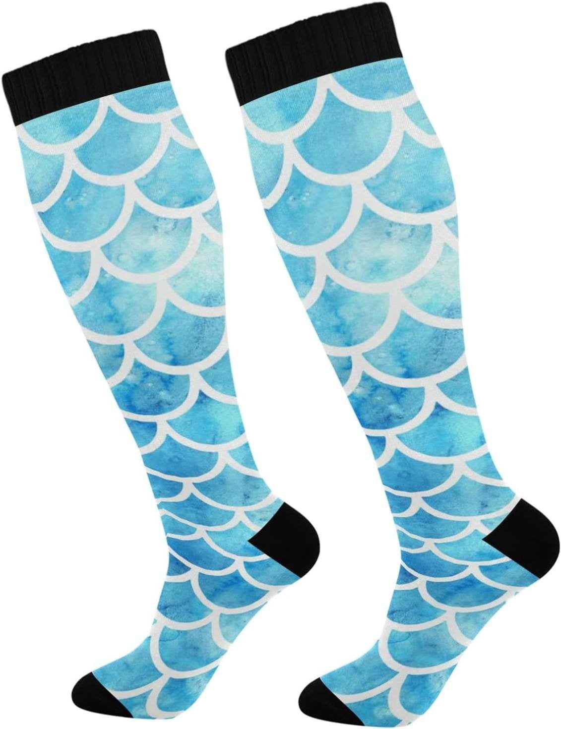 GZHJMY Mermaid Compression Socks, Women Men Long Stocking (20-30mmHg ...