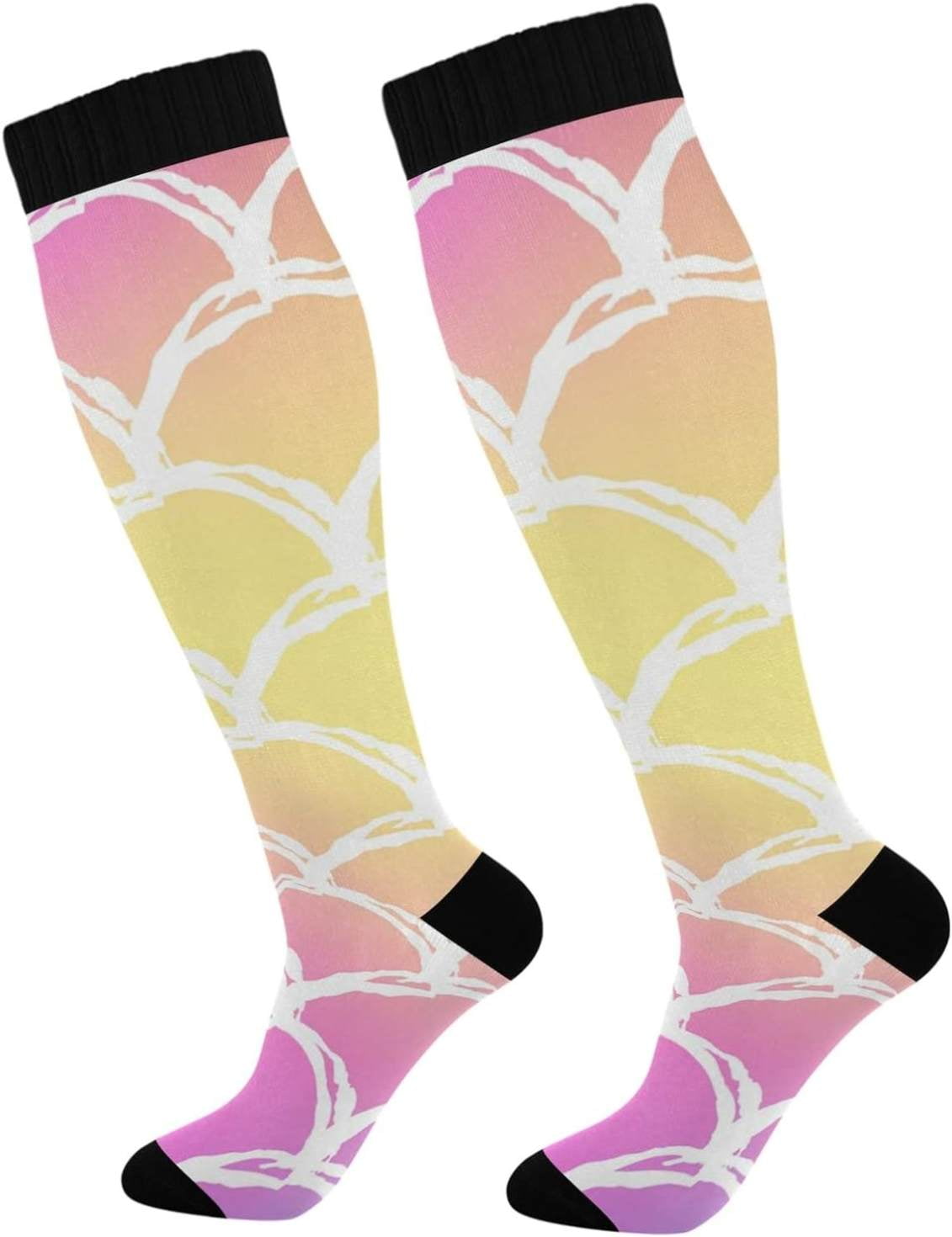 GZHJMY Mermaid Compression Socks, Women Men Long Stocking (20-30mmHg ...