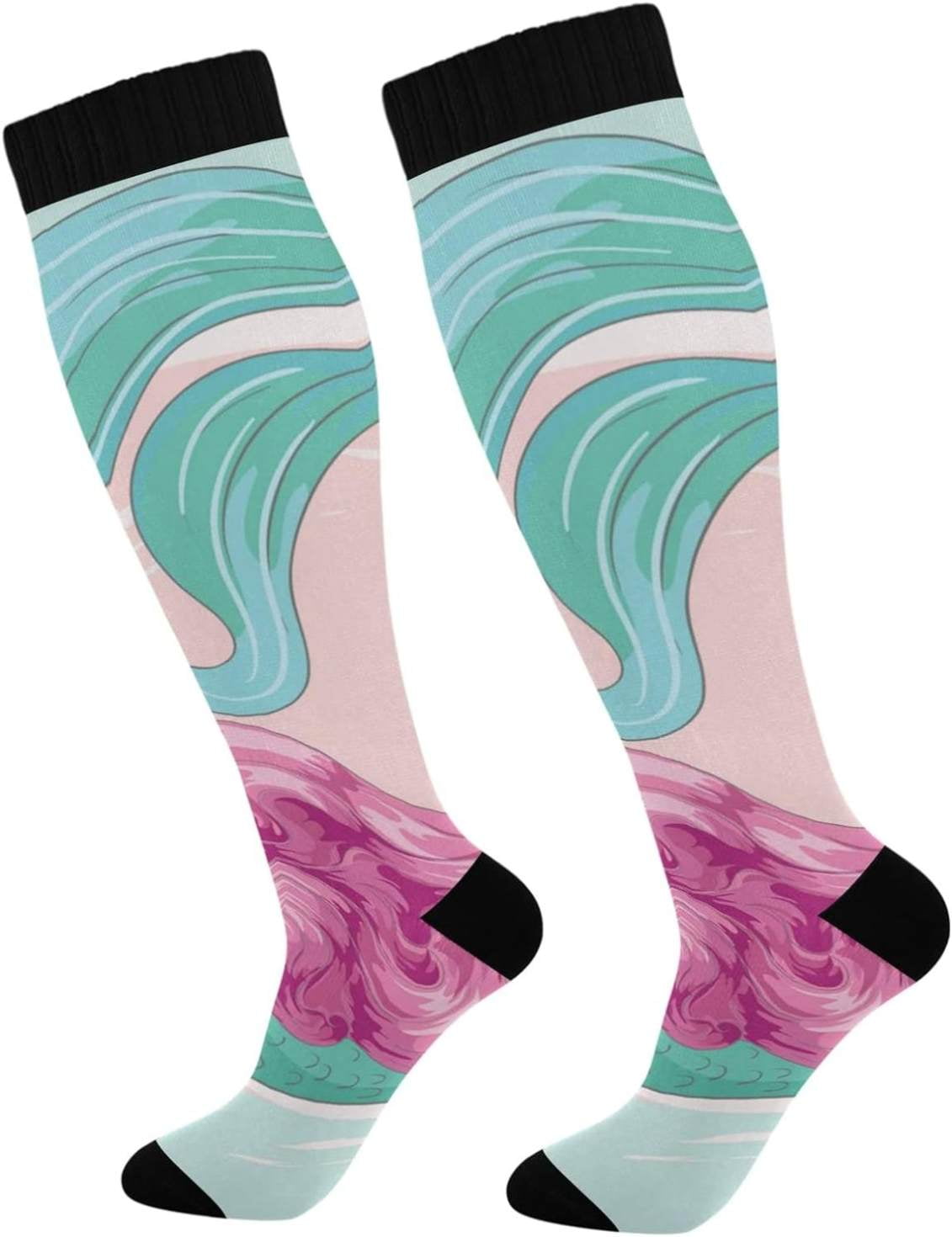 GZHJMY Mermaid Compression Socks, Women Men Long Stocking (20-30mmHg ...